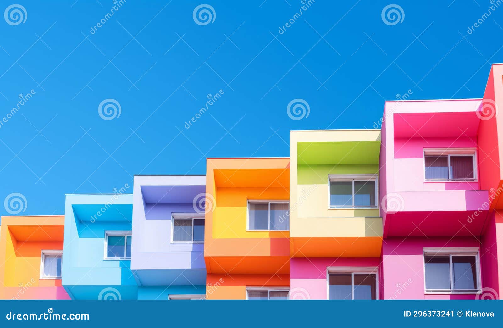 Colored Buildings. Abstract Modern Architecture, Minimalistic Style ...