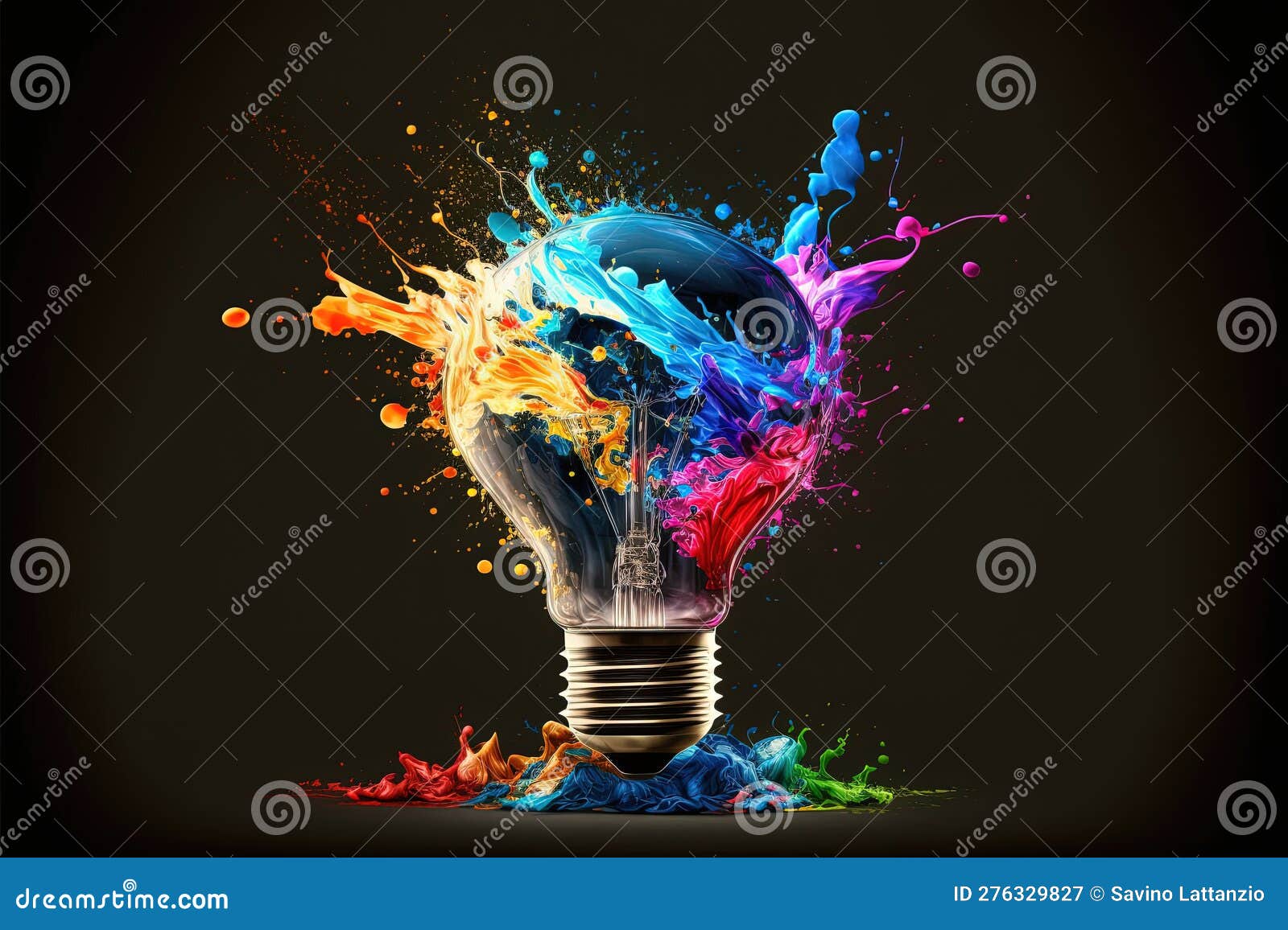 Colored bulb graphics idea stock illustration. Illustration of person ...