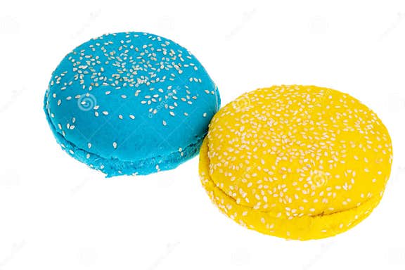Colored Burger Bun Isolated Stock Image - Image of dinner, snack: 254217855