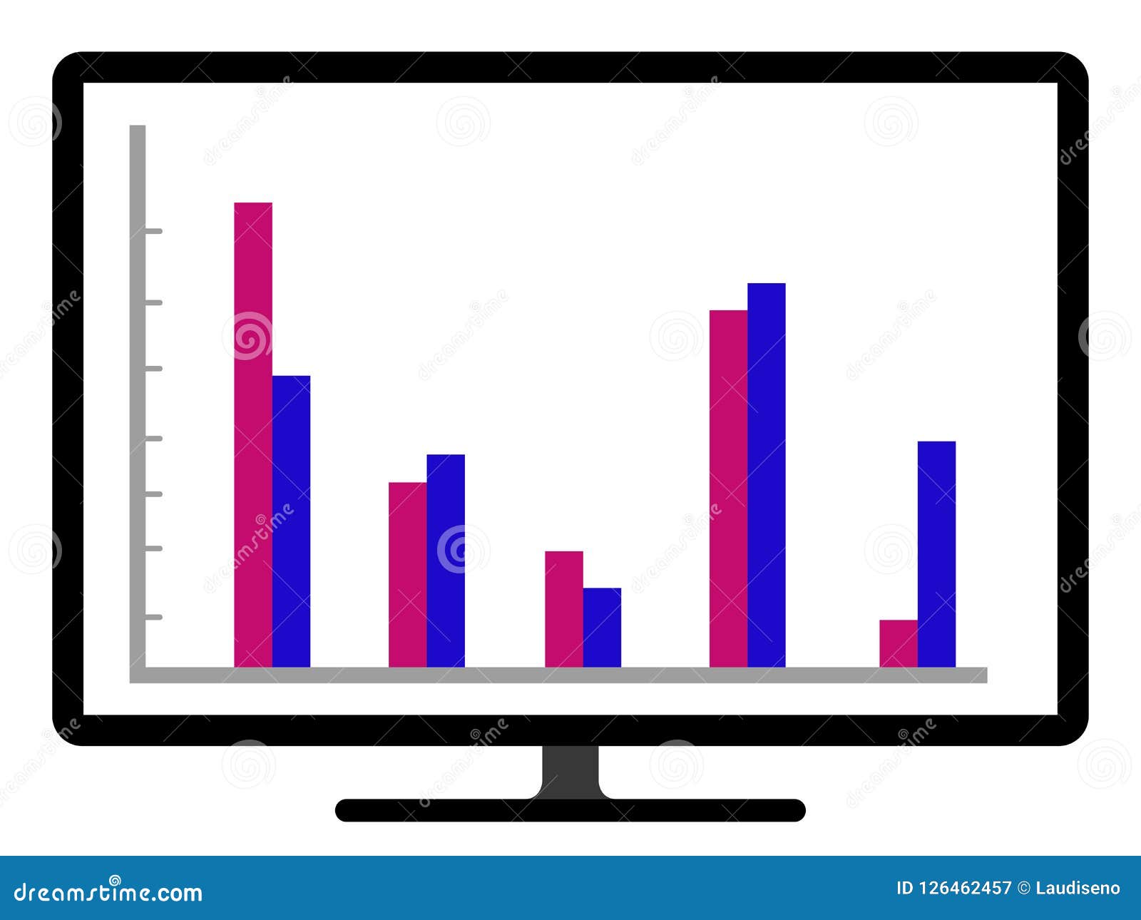 Colored Business Graph on a Computer Screen Stock Vector - Illustration ...