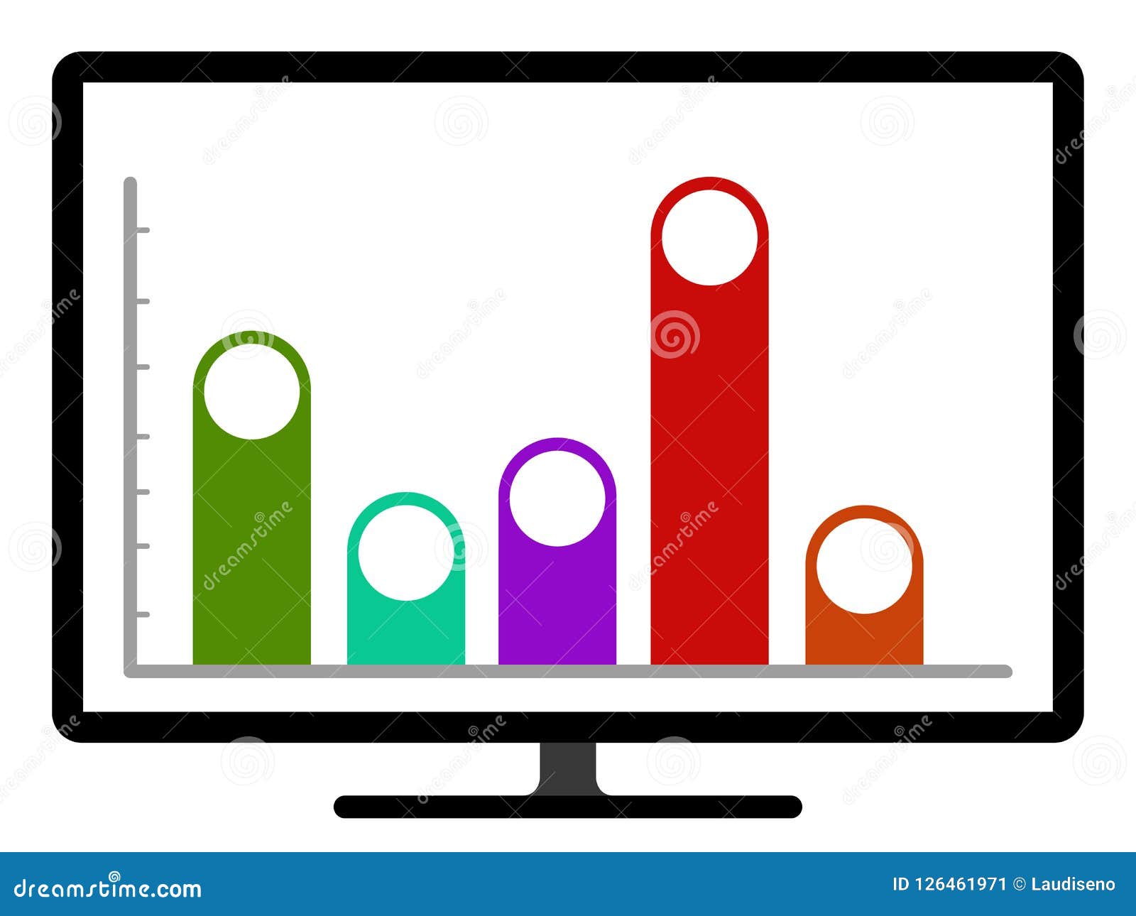 Colored Business Graph on a Computer Screen Stock Vector - Illustration ...