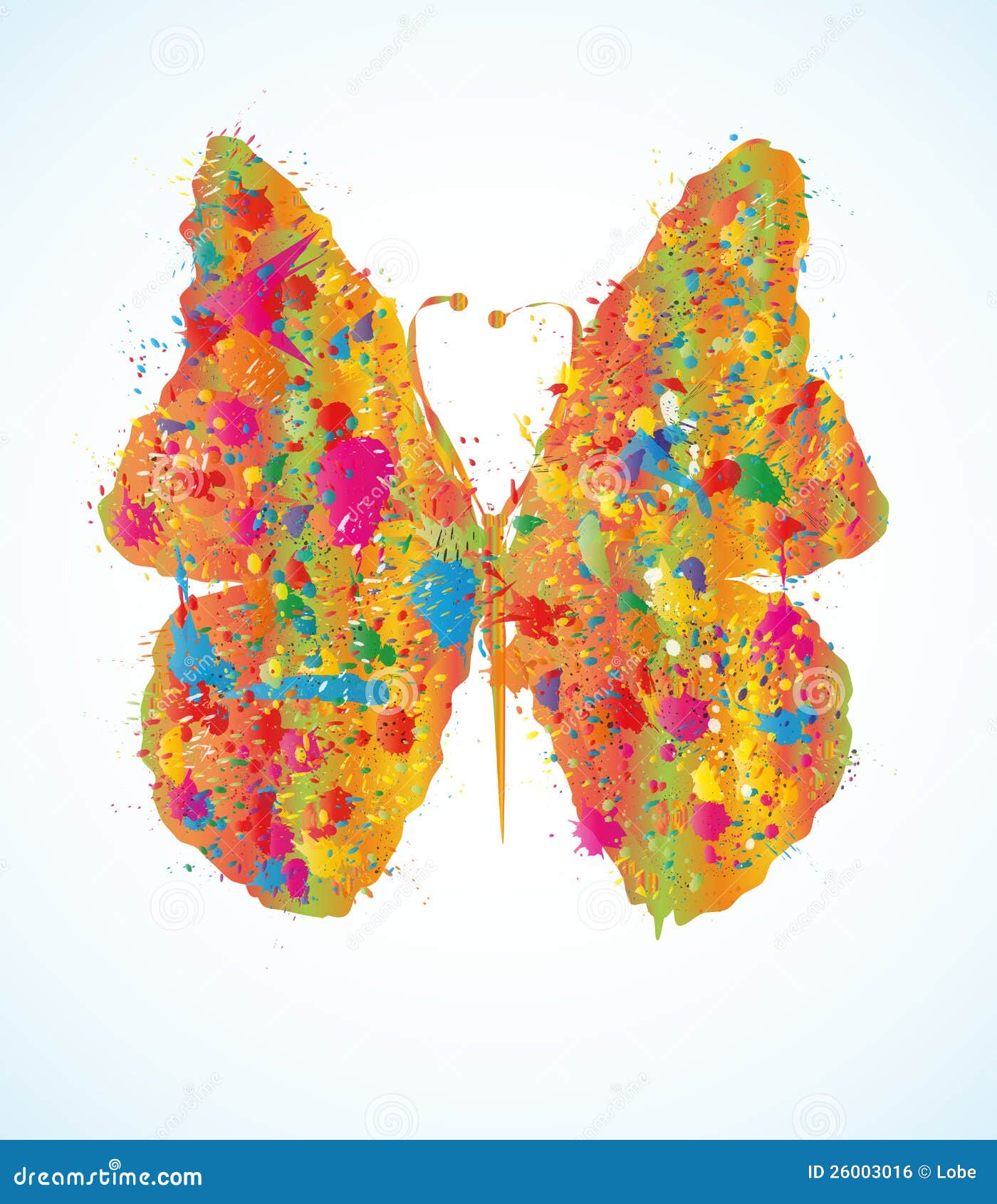 Colored Butterfly Flying. Side View. Isolated On White Background Stock ...