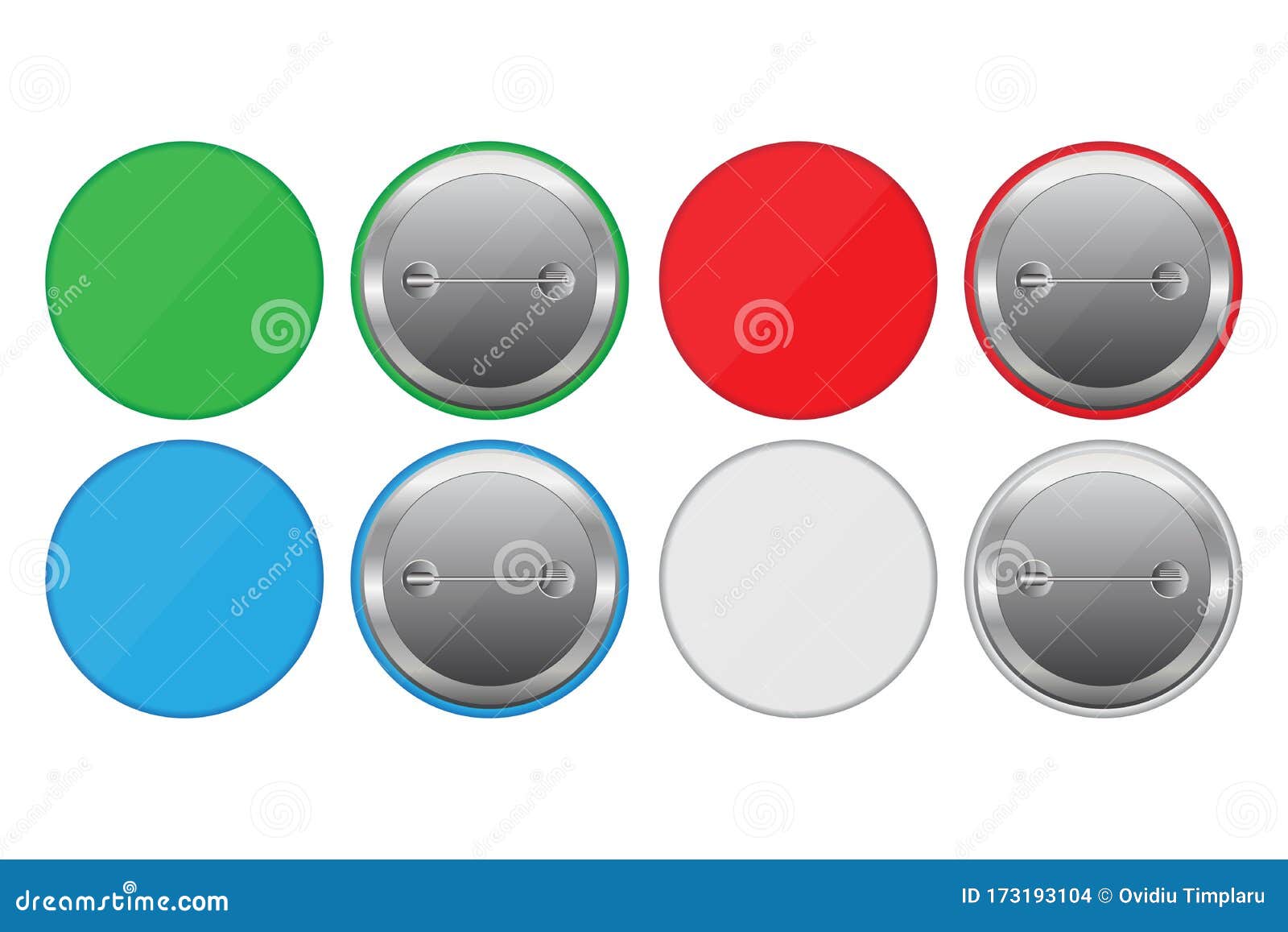 Colored Button Pins Vector Illustration Isolated Stock Vector ...