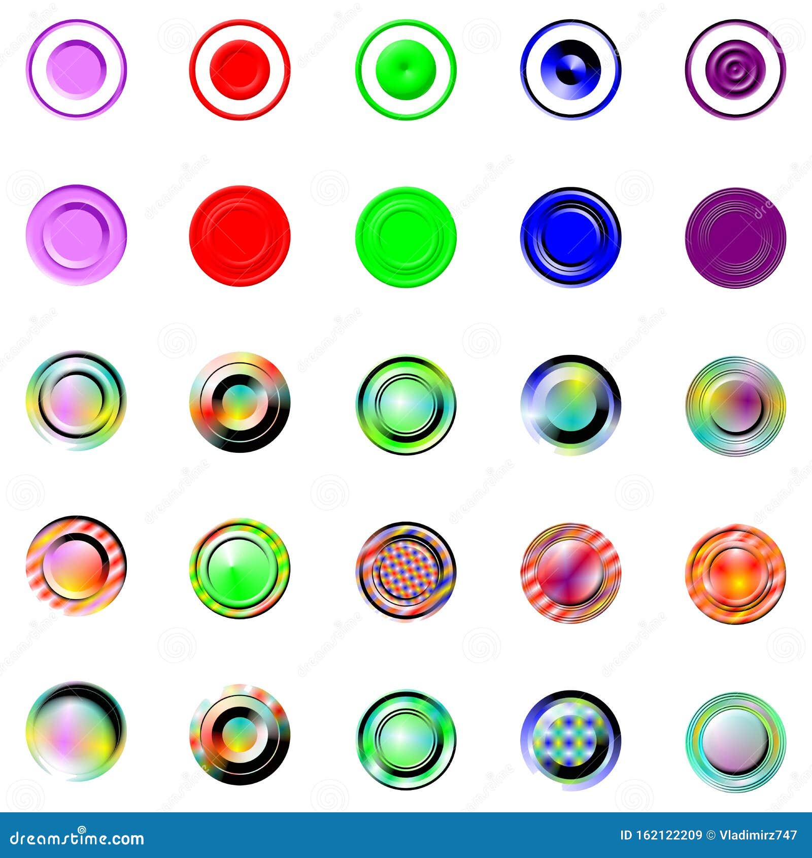 Colored buttons, marks stock illustration. Illustration of symbols ...