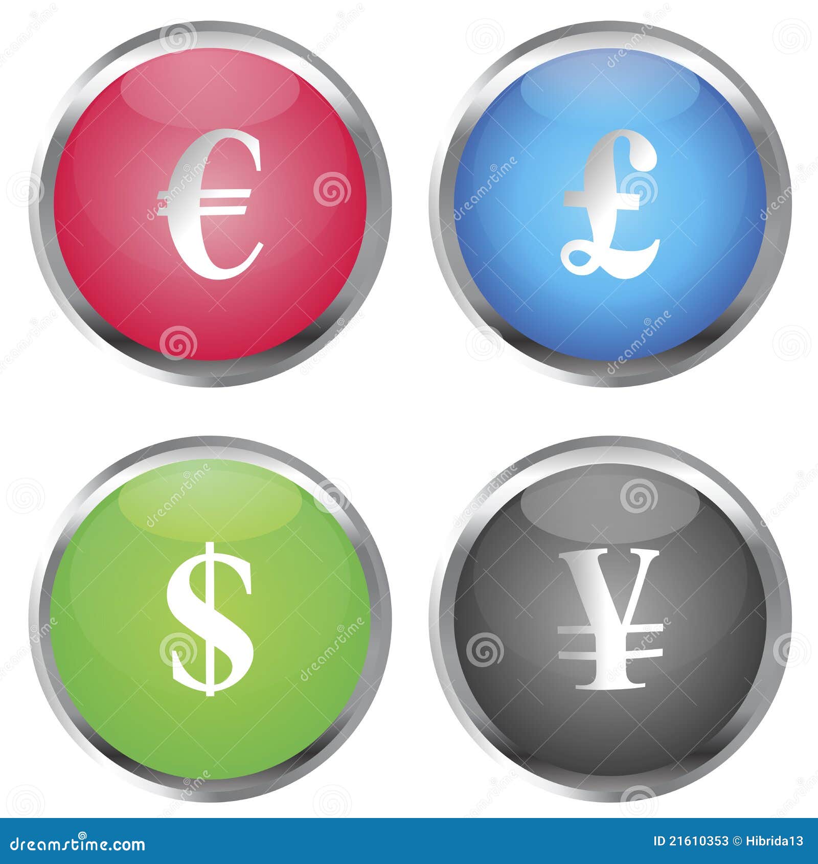 Colored Buttons with Money Symbols Stock Vector - Illustration of ...