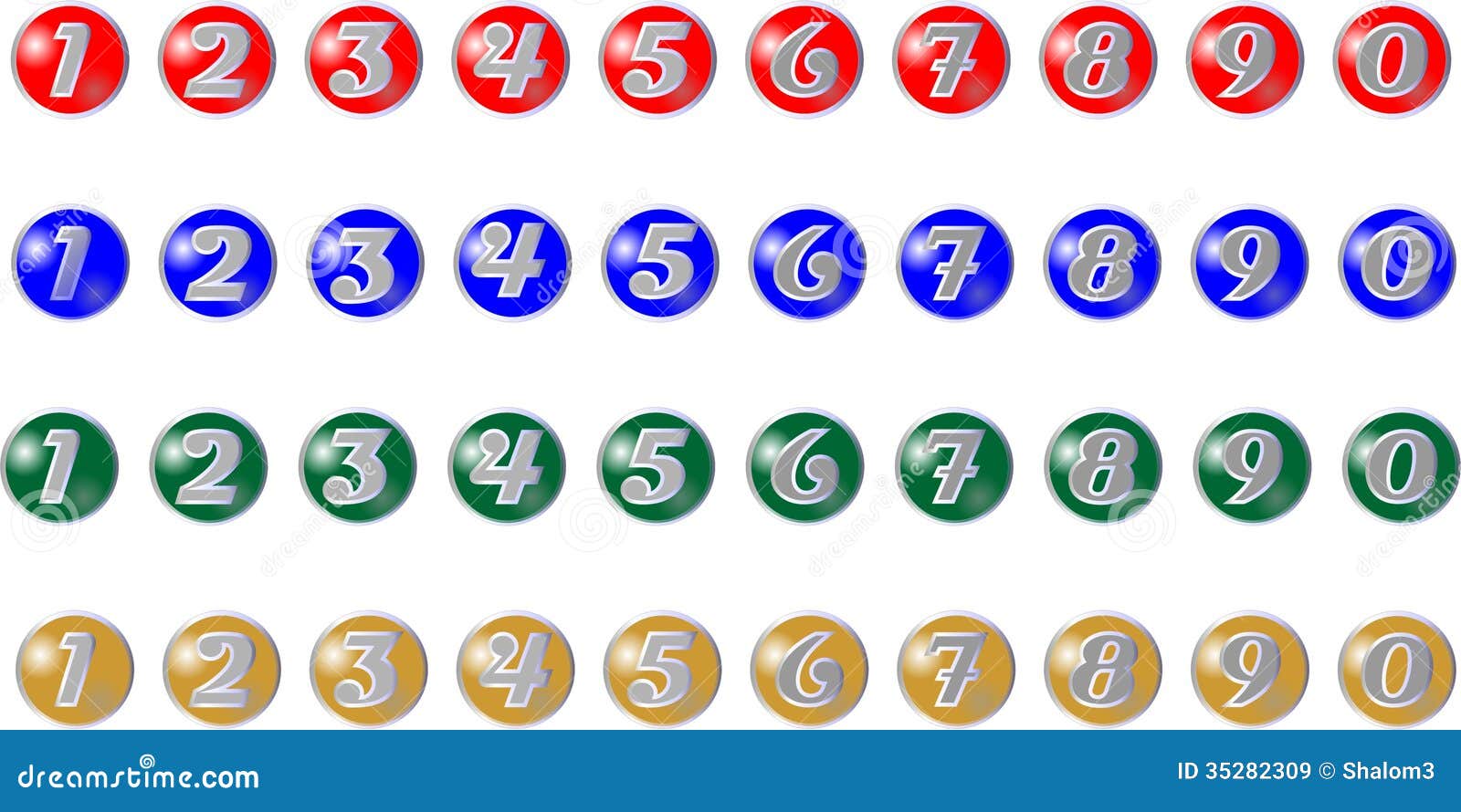 Colored Buttons with Numbers Stock Vector - Illustration of buttons ...