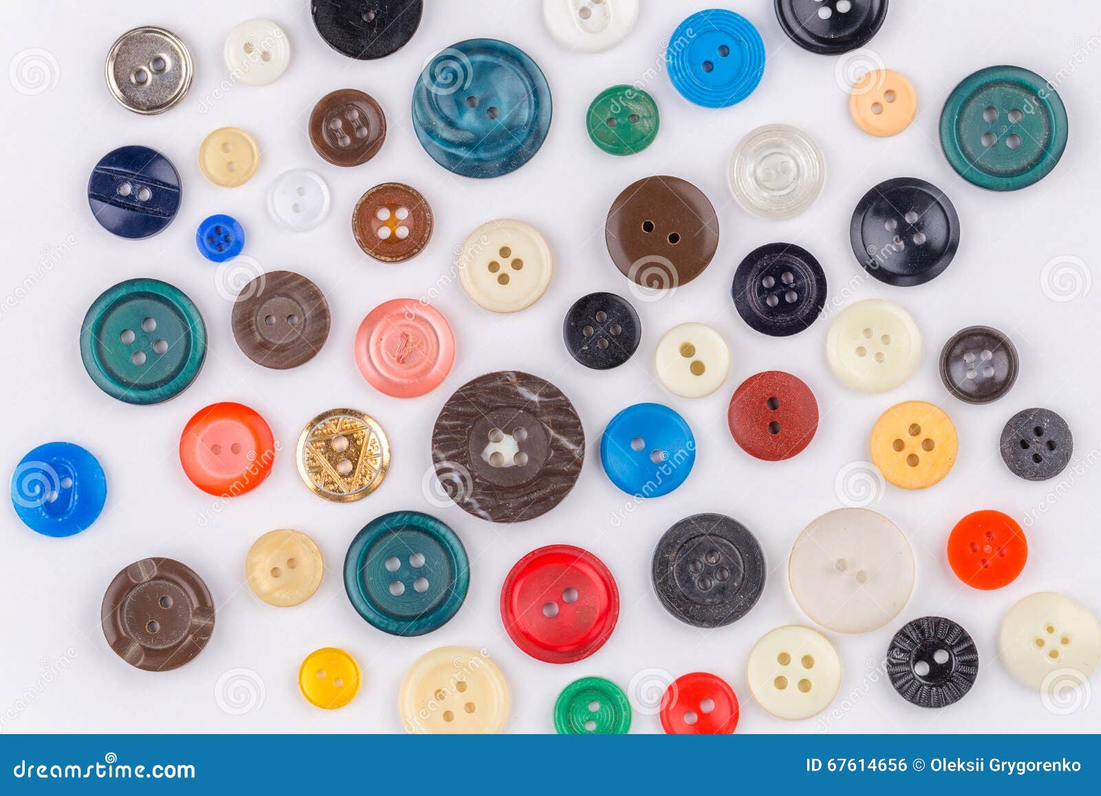 Colored Buttons on White Background Stock Photo - Image of cotton ...