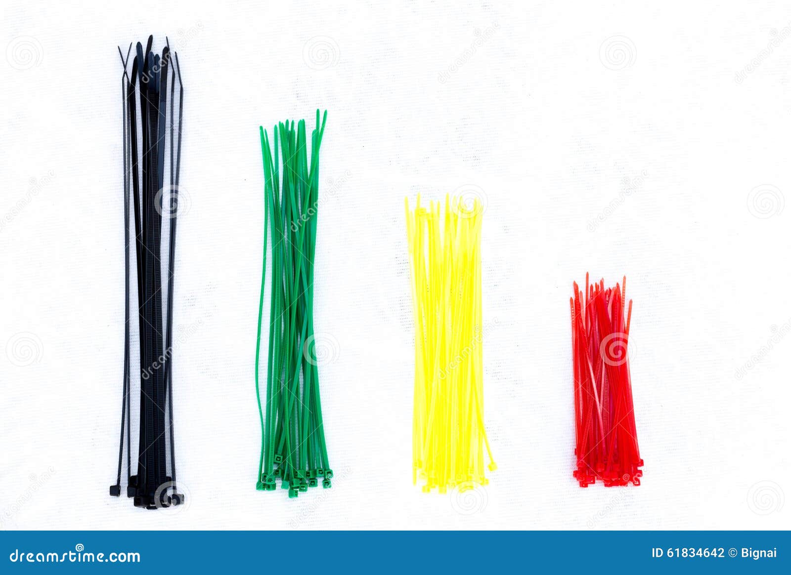 Colored Cable Ties Isolated Stock Photo - Image of green, harness: 61834642