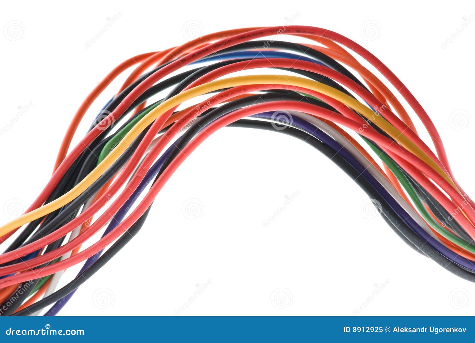 Colored Cable on White Background Stock Image - Image of hardware ...