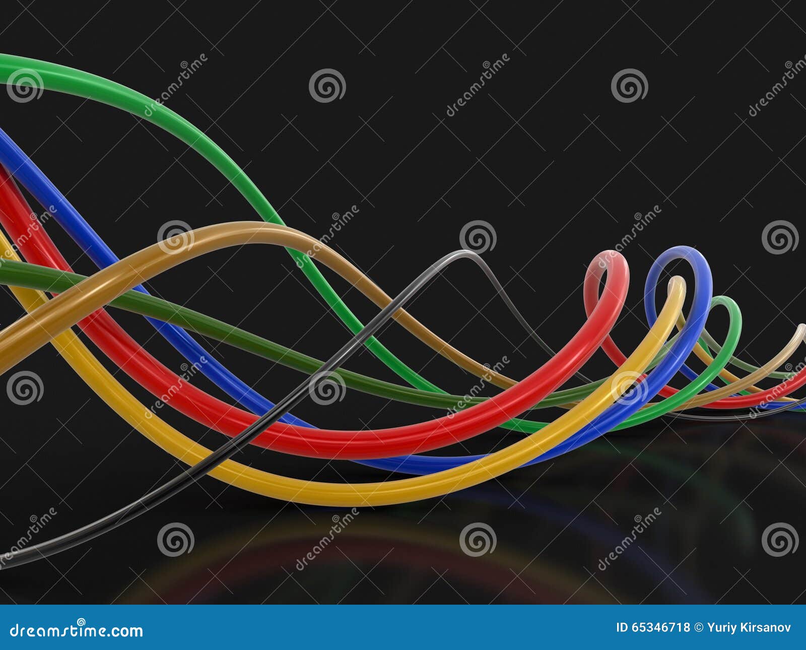 Colored cables stock illustration. Illustration of coaxial - 65346718
