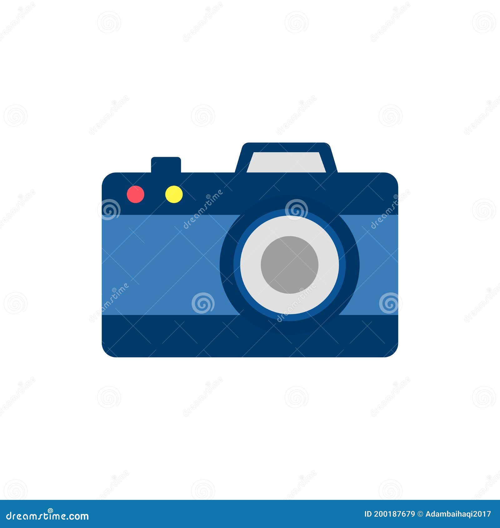 Colored Camera Icon in Flat Style Stock Vector - Illustration of color ...