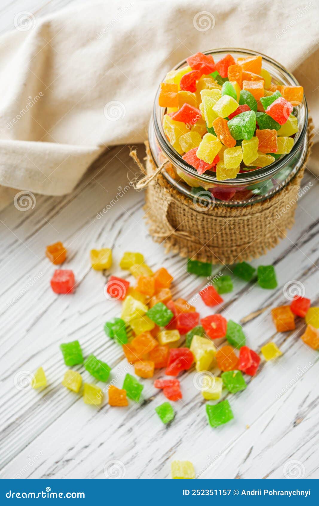 Colored Candied Fruits on a White Background Stock Image - Image of ...