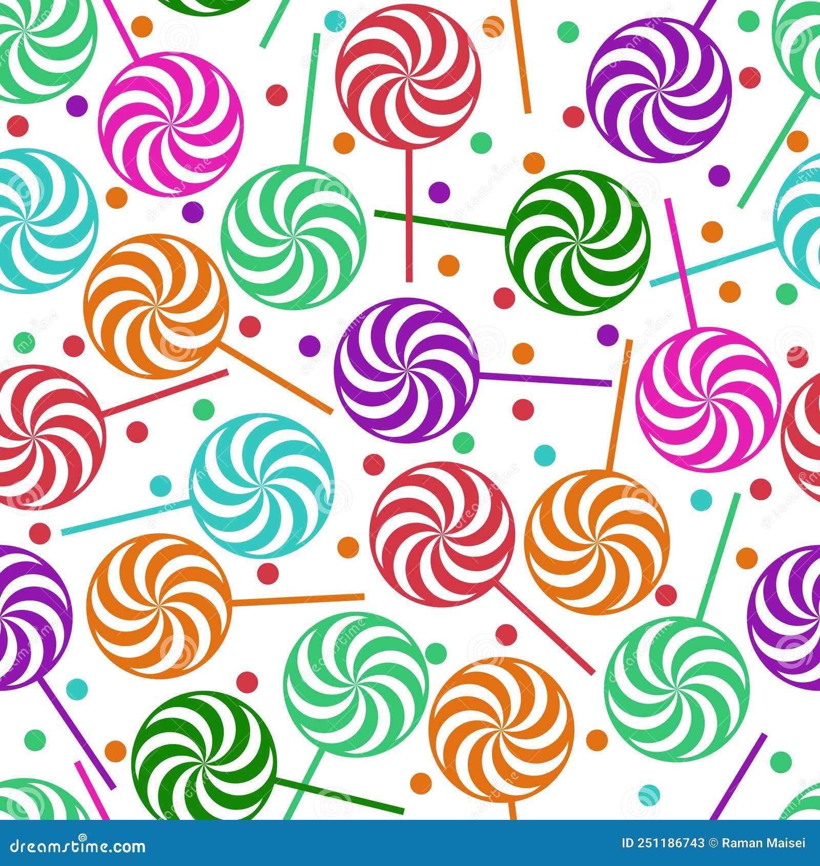 Colored Candies. Seamless Background for Fabrics Stock Vector ...