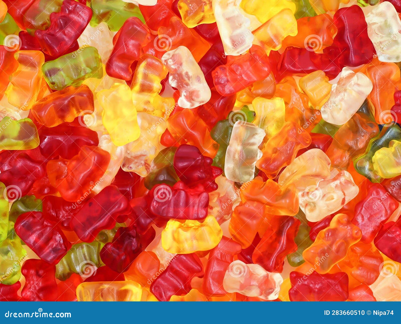 Colored Candies in the Shape of Bears. Top View Stock Photo - Image of ...