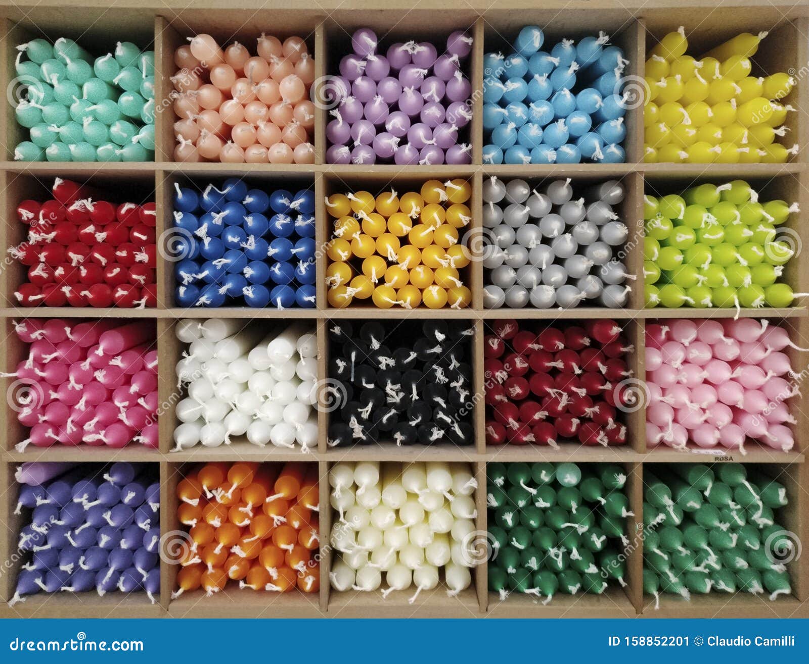 Colored Candles Photographed from the Front Stock Image - Image of ...