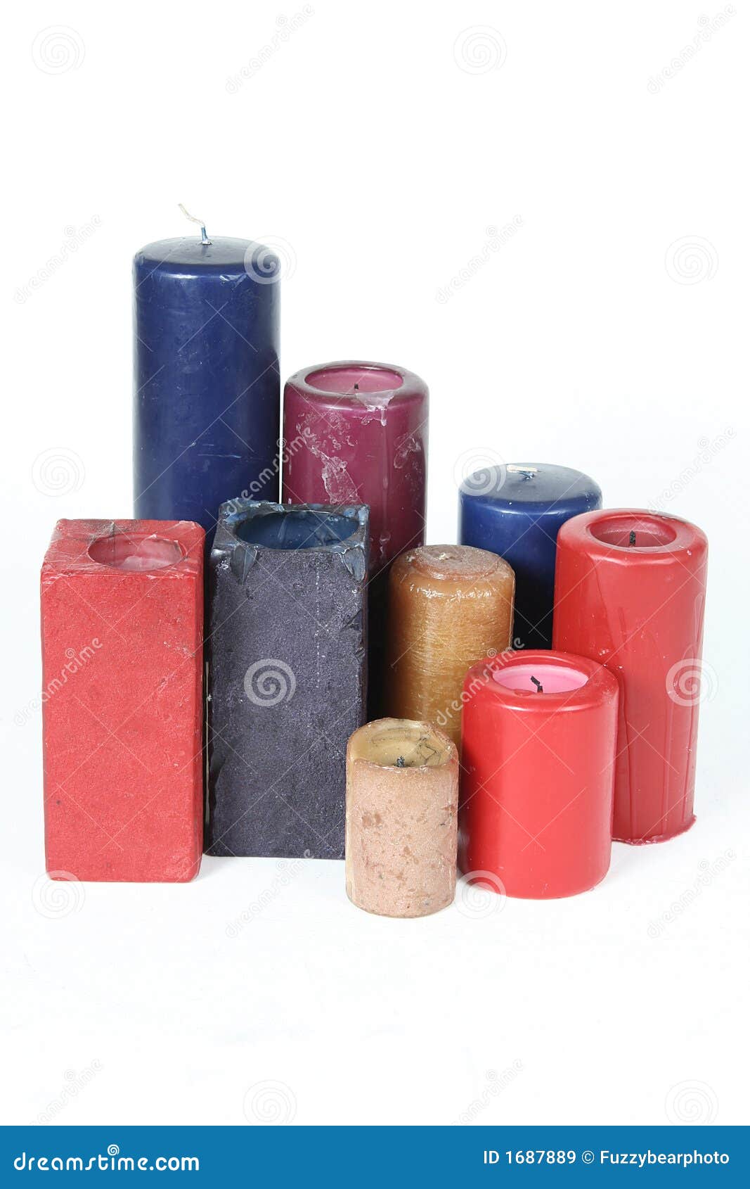 Colored candles on white stock image. Image of colored - 1687889