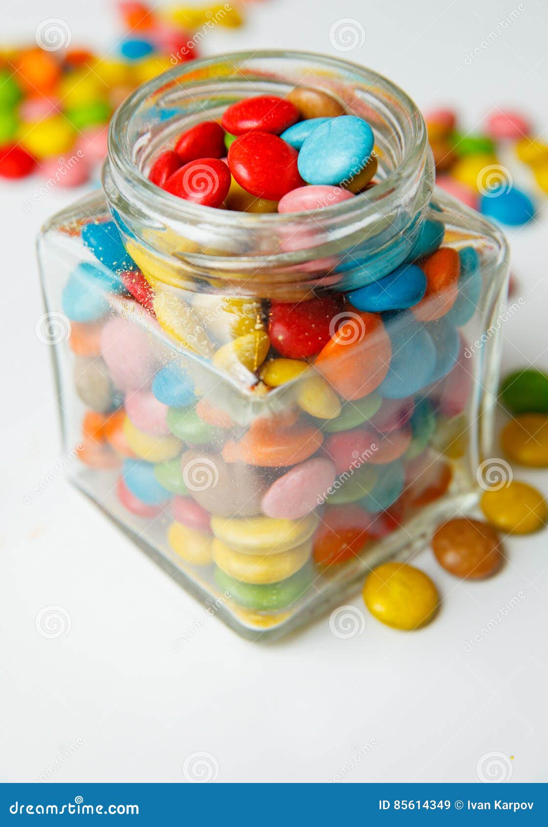 The Colored Candy in Glass Jar Stock Image - Image of group, childhood ...
