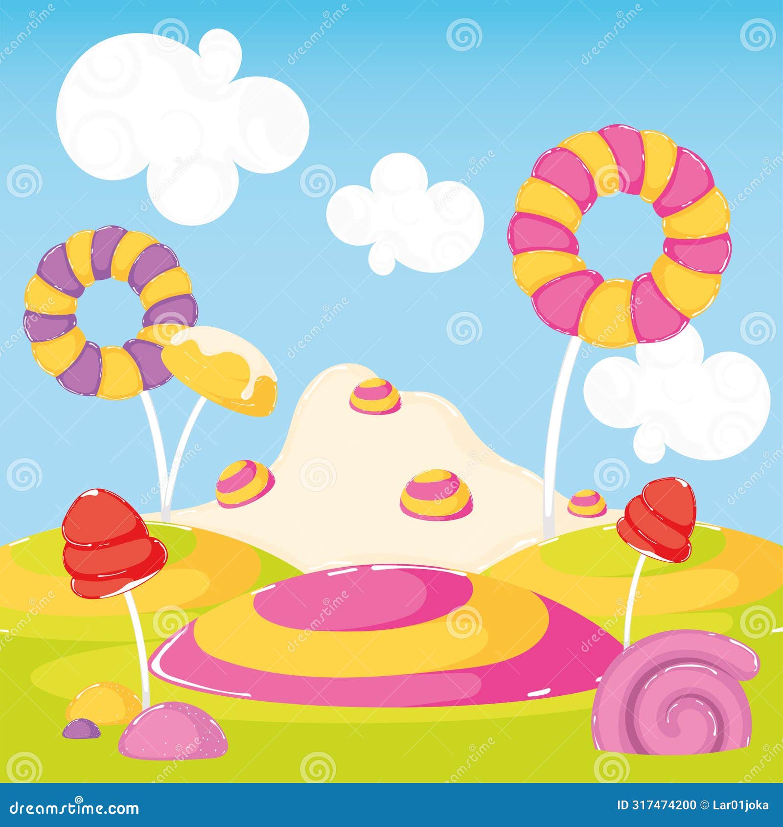 Colored Candy Land Landscape Sweet Place Vector Stock Vector ...