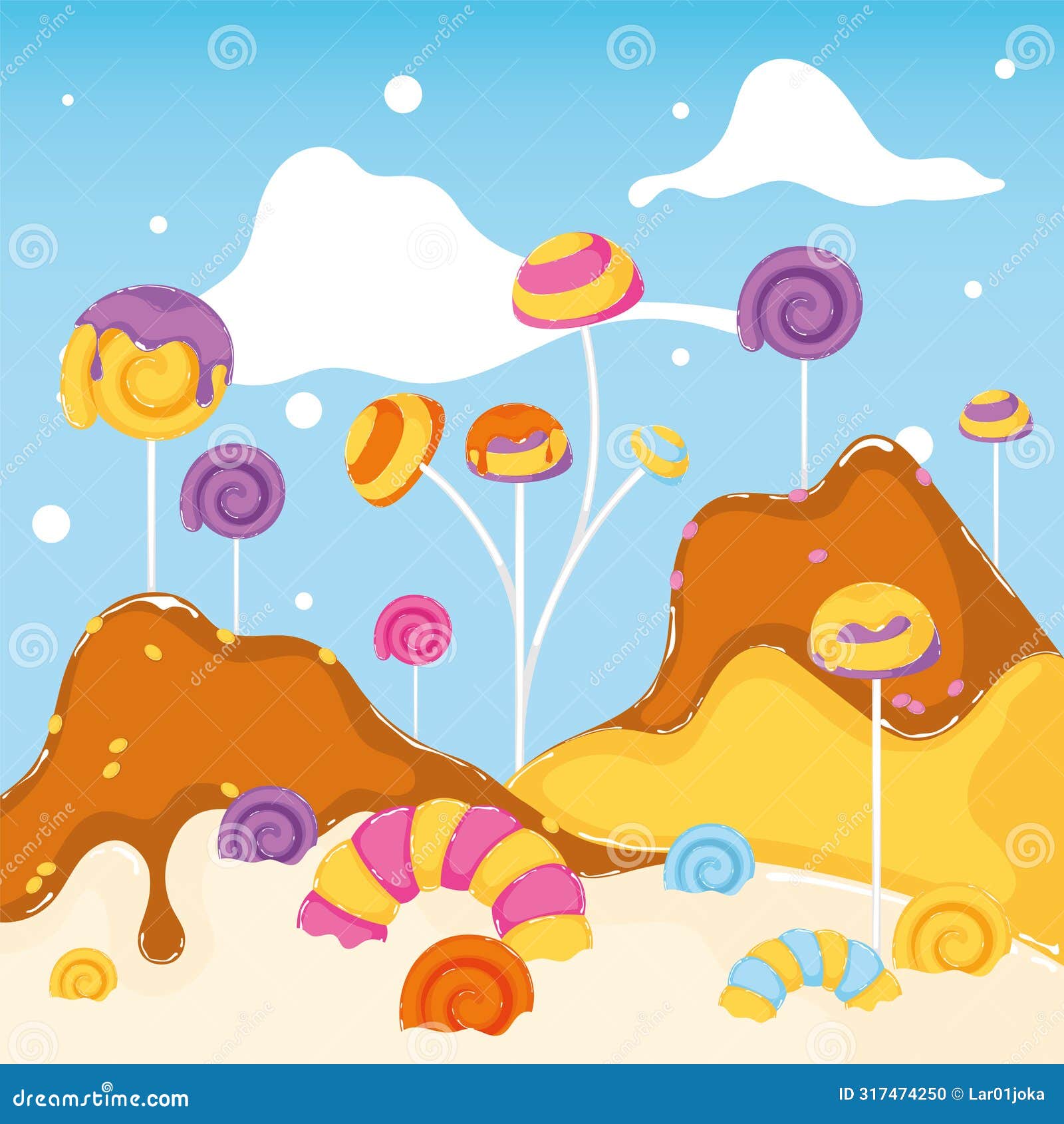 Colored Candy Land Landscape Sweet Place Vector Stock Vector ...