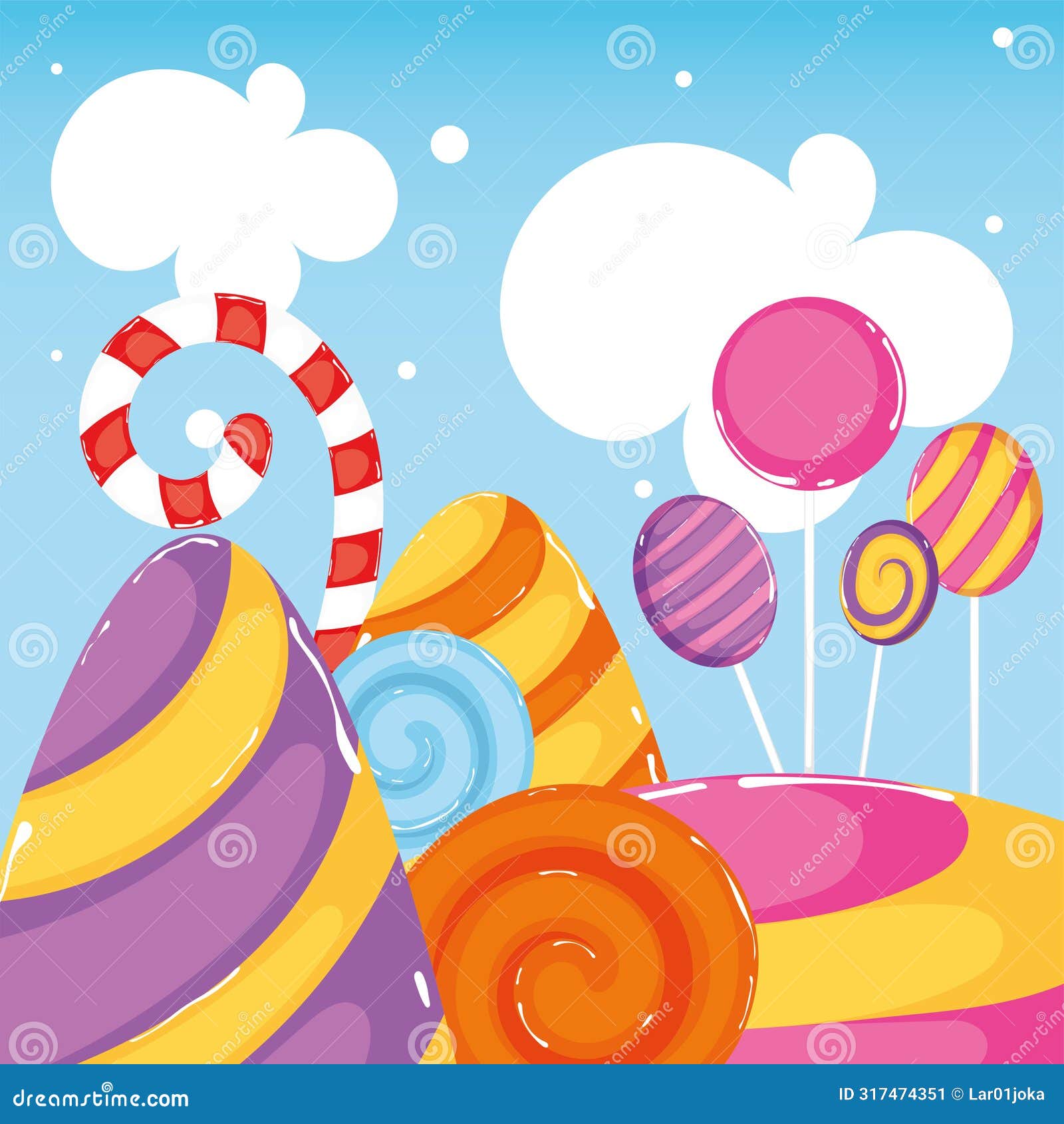 Colored Candy Land Landscape Sweet Place Vector Stock Vector ...