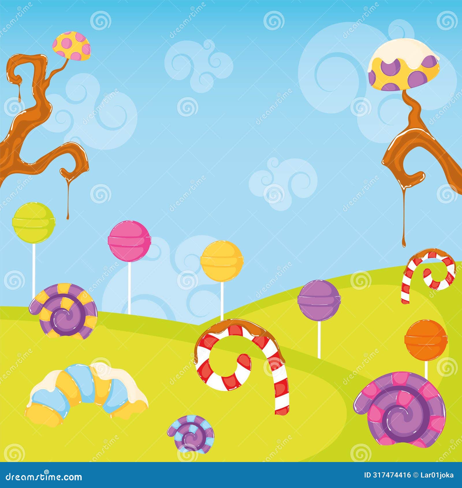 Colored Candy Land Landscape Sweet Place Vector Stock Vector ...