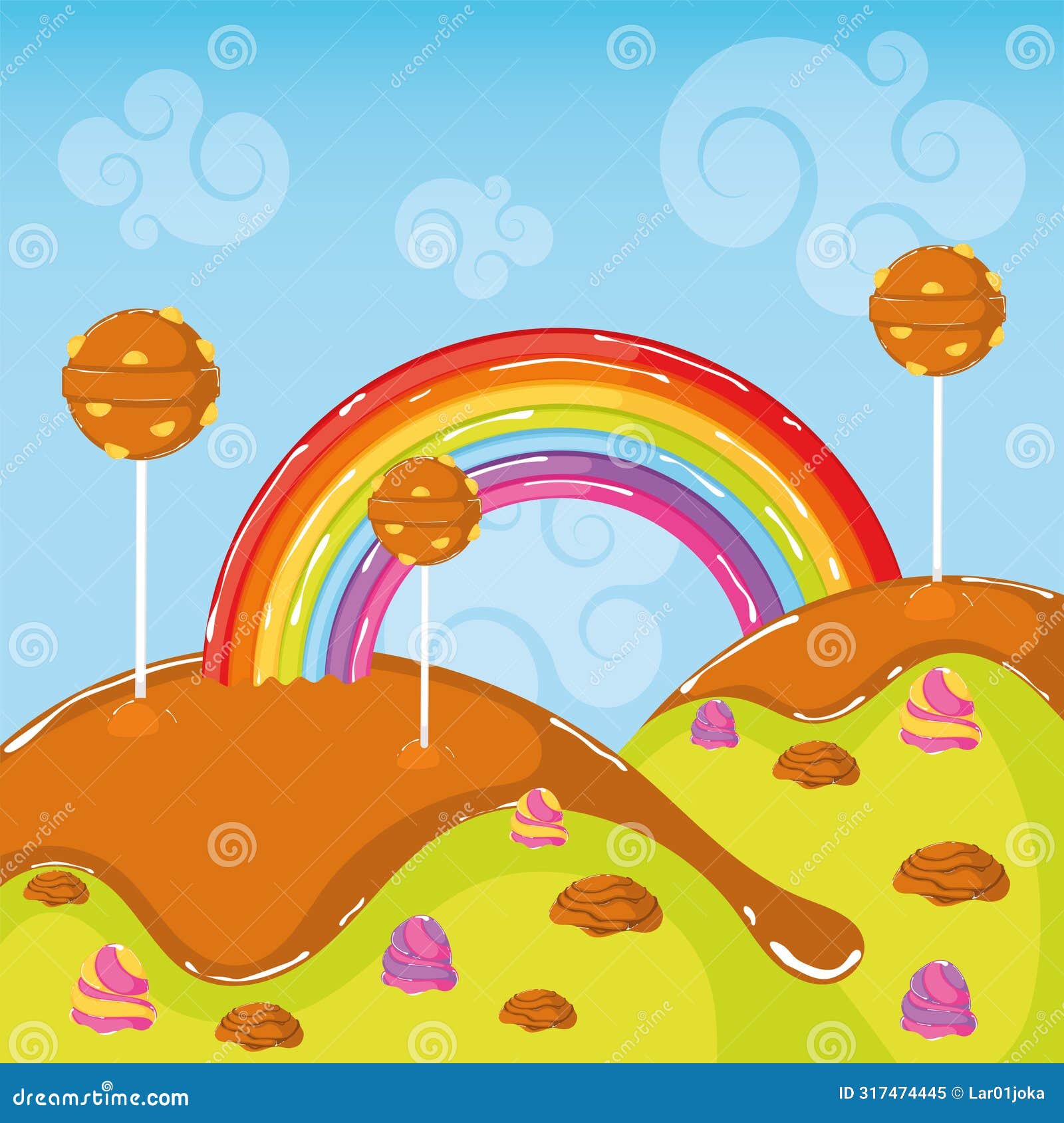 Colored Candy Land Landscape Sweet Place Vector Stock Vector ...
