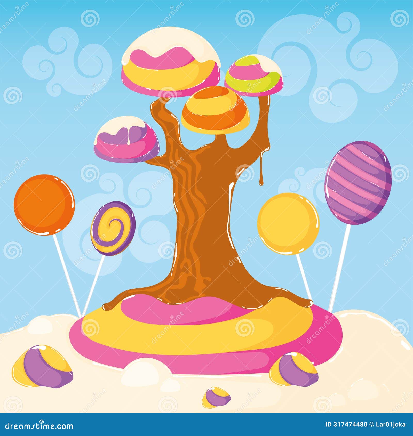 Colored Candy Land Landscape Sweet Place Vector Stock Vector ...