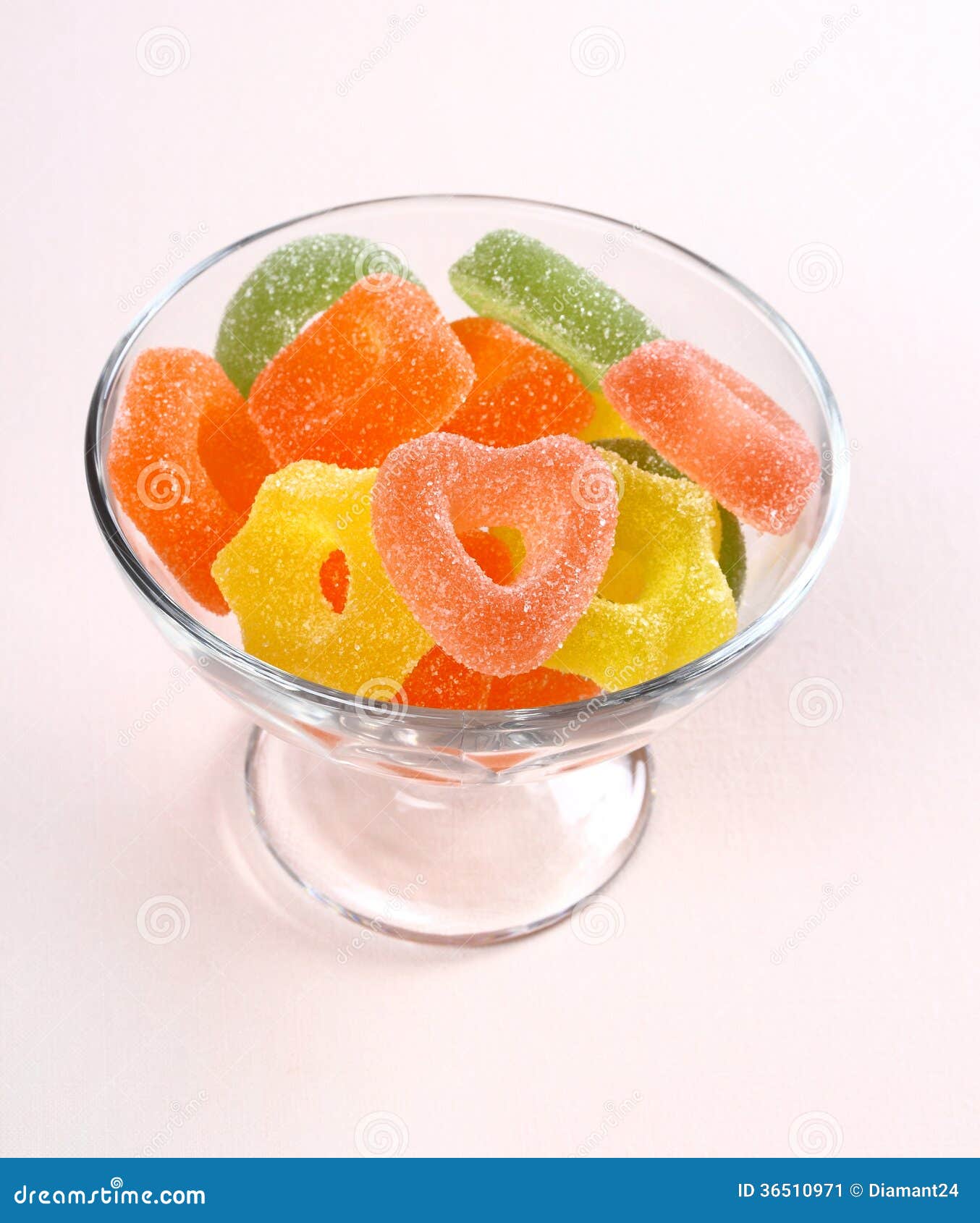 Colored Candy with Red Heart in Glass Bowl Stock Image - Image of ...