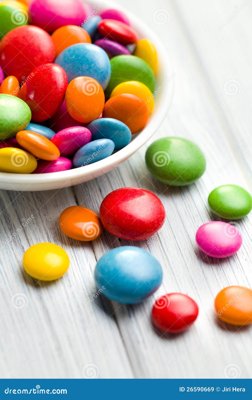 Colored Candy in White Bowl Stock Image - Image of closeup, dessert ...