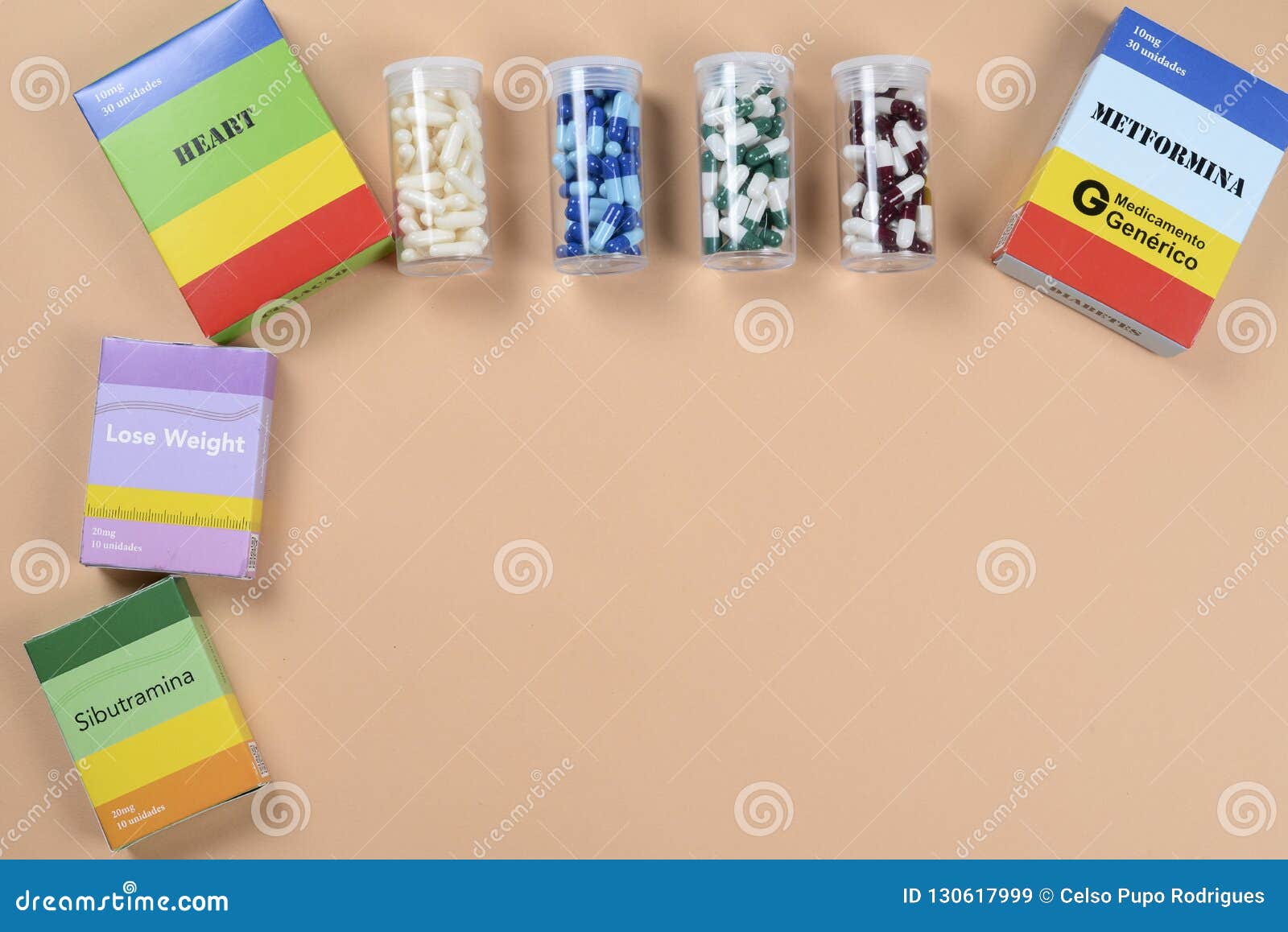 Colored Capsule of Medication in Transparent Plastic Storage Container ...