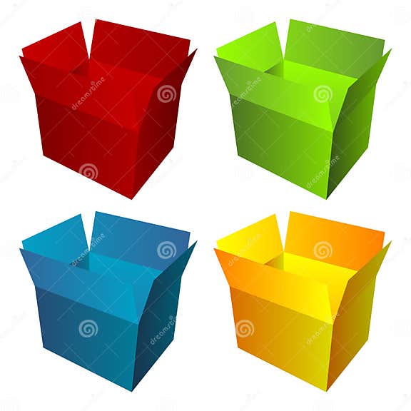 Colored cardboard boxes stock vector. Illustration of yellow - 11698586