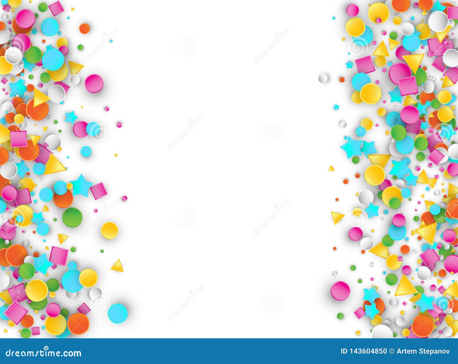 Colored Carnaval Confetti Background with Geometric Shapes Stock Vector ...