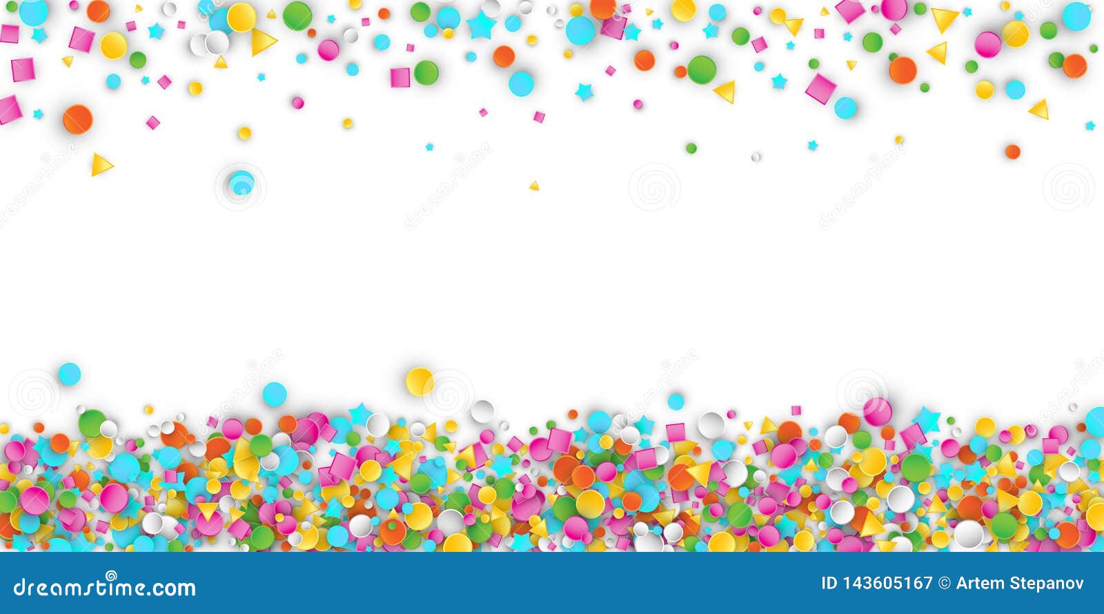 Colored Carnaval Confetti Background with Geometric Shapes Stock Vector ...