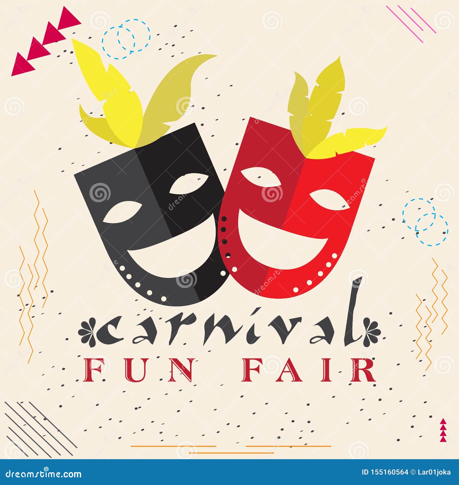 Colored carnival poster stock vector. Illustration of design - 155160564