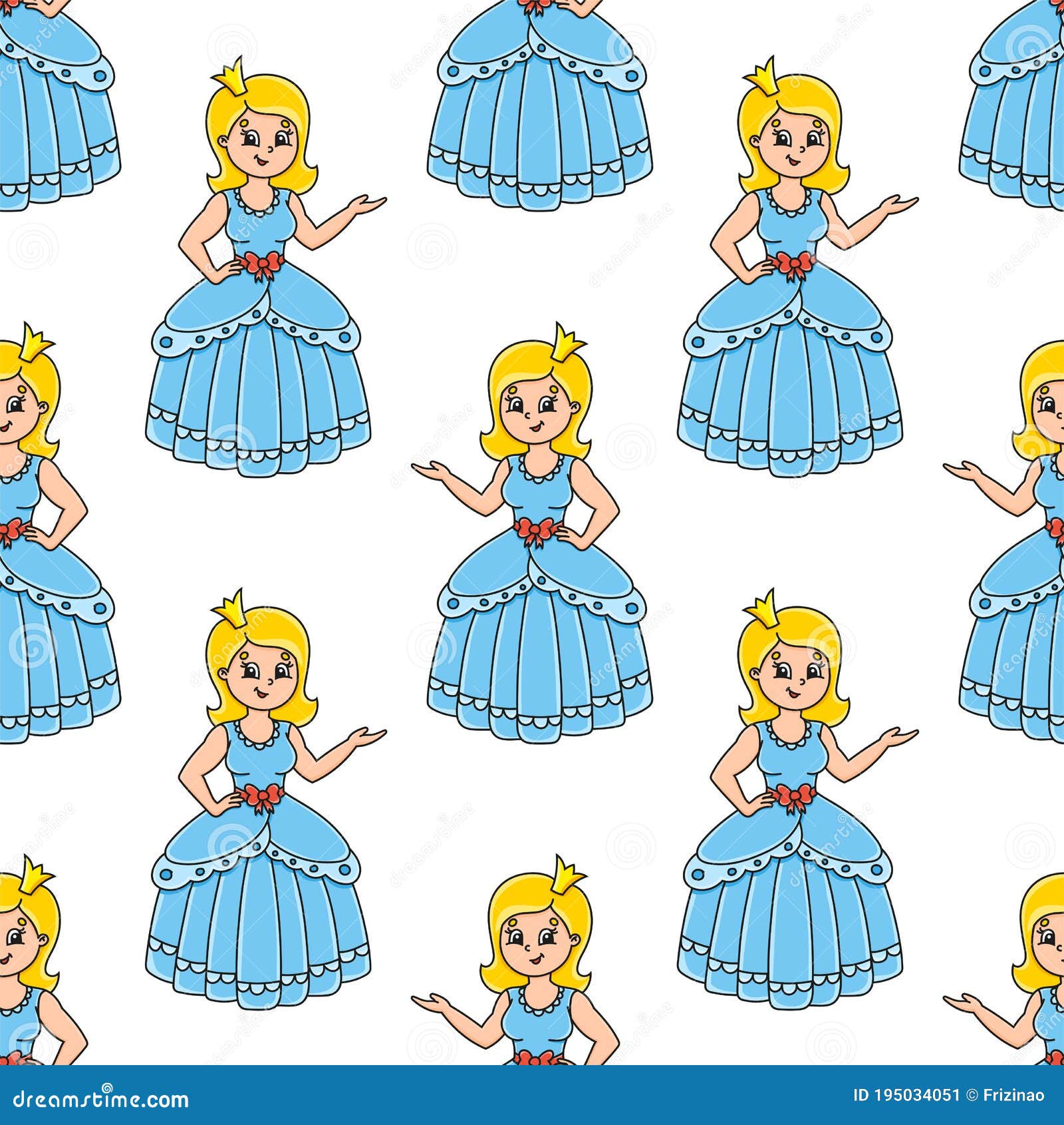 Colored Cartoon Seamless Pattern. Cartoon Style. Hand Drawn Stock ...