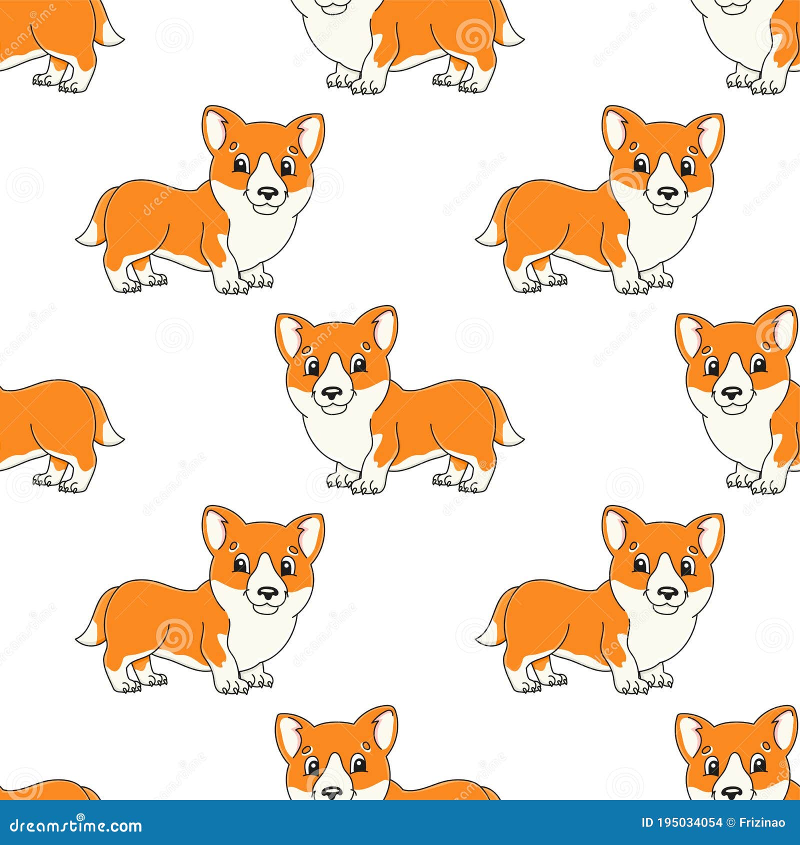 Colored Cartoon Seamless Pattern. Cartoon Style. Hand Drawn Stock ...