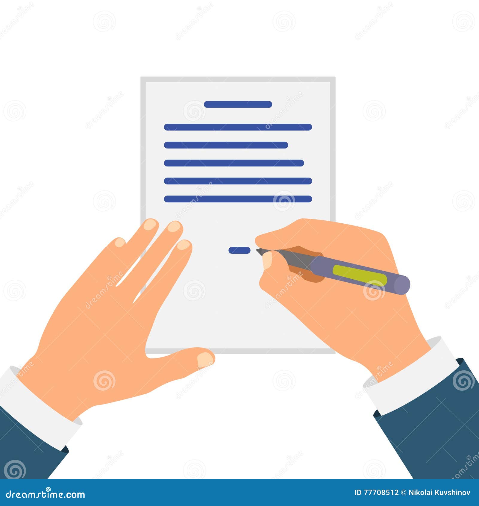 Hand Signing Contract - Business Mans Hand With Pen Making Signature ...