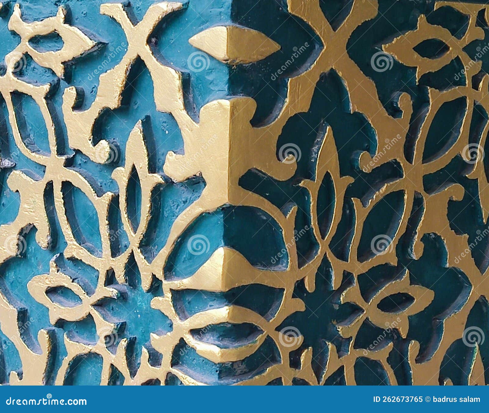 Colored Carvings on the Wall with Partial Shade Stock Image - Image of ...