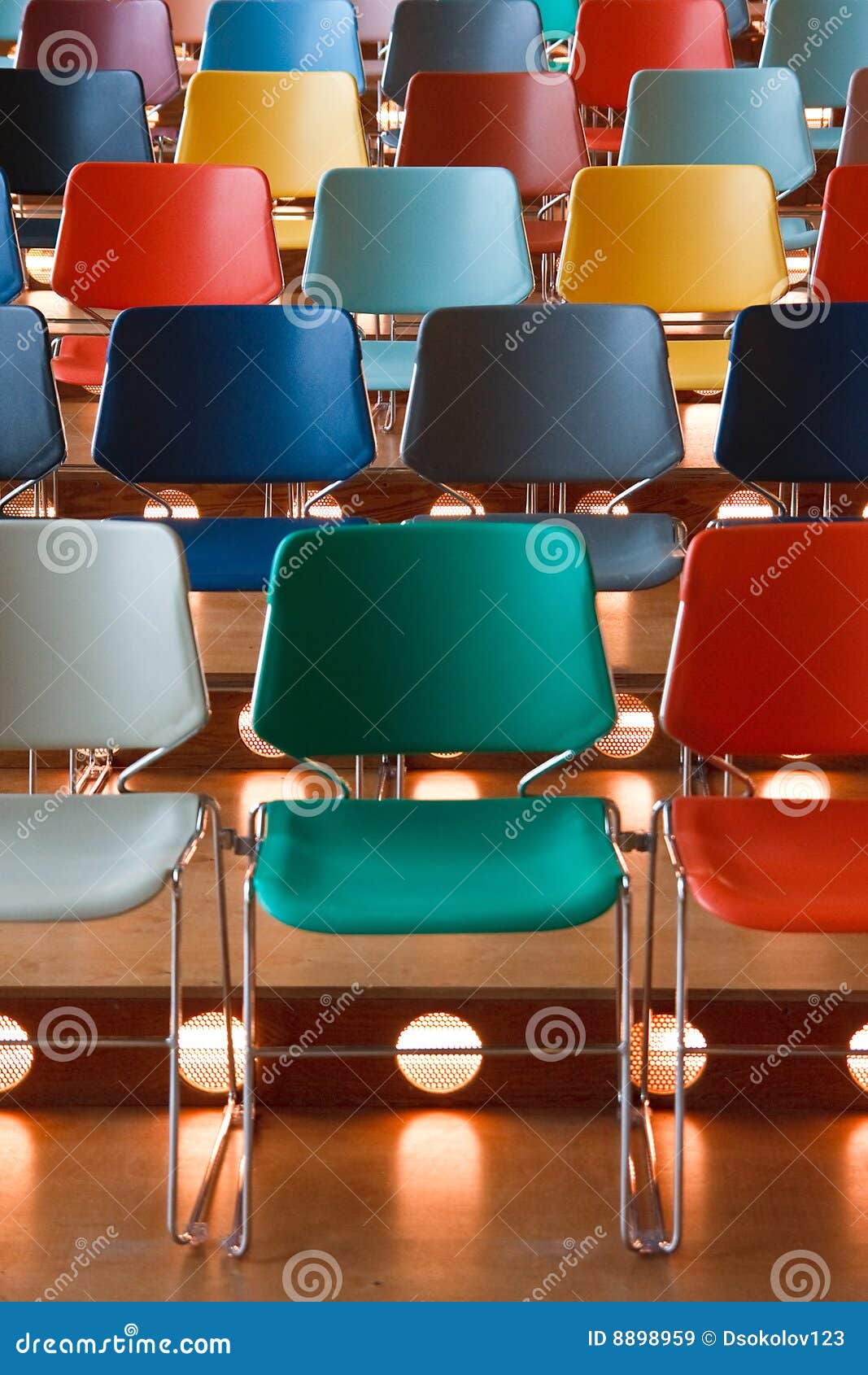 Colored chairs stock image. Image of color, business, auditorium - 8898959