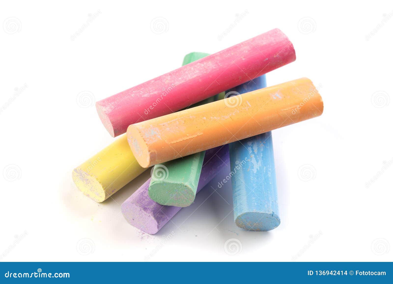 Coloured Chalk for Drawing on a White Background - Image Stock Photo ...