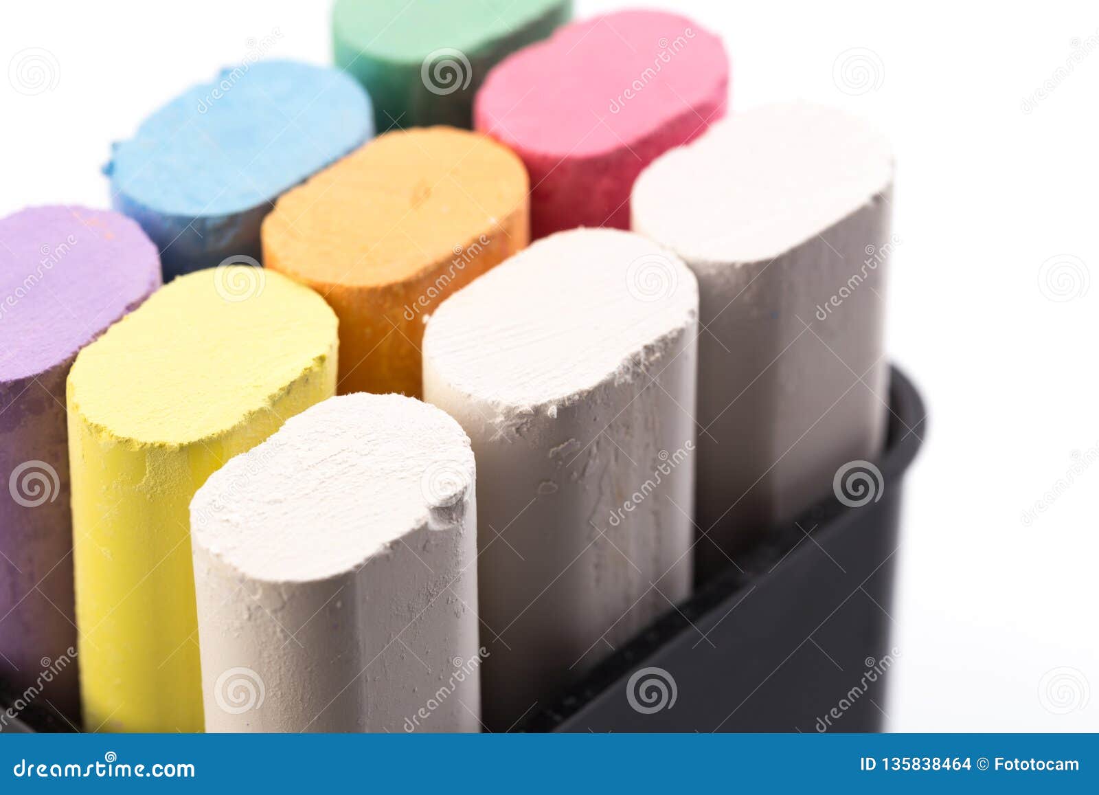Colored Chalk for Drawing on a White Background - Image Stock Photo ...