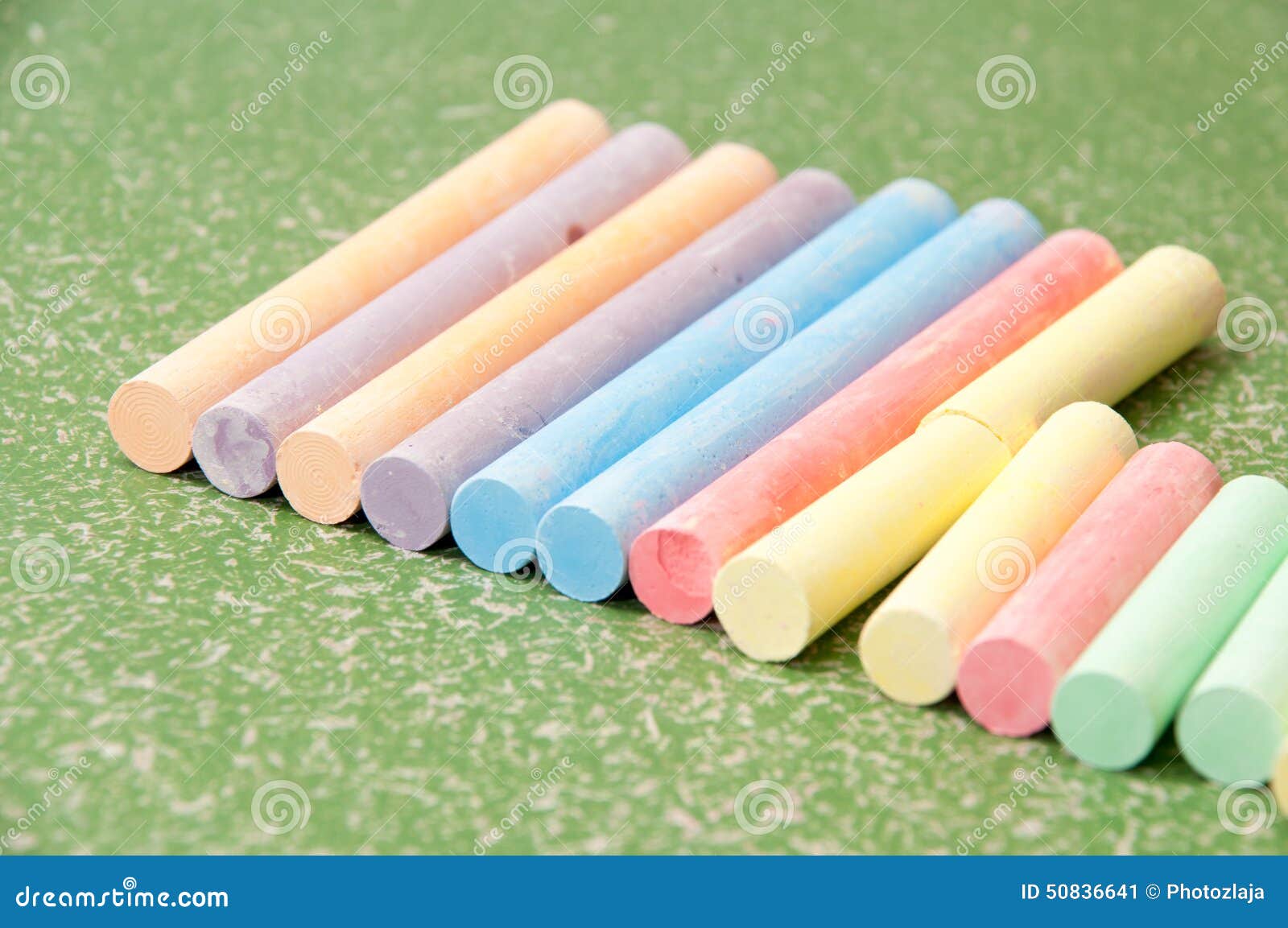 Colored Chalk on Green Blackboard Stock Image - Image of blackboard ...