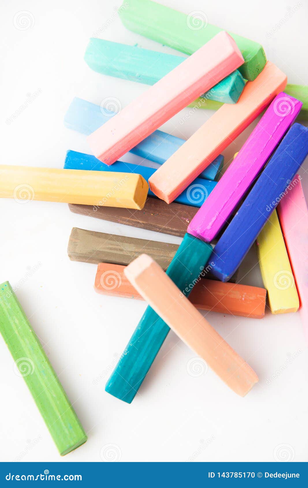 Colored Chalk, White Background, Colorful, Back To School Stock Photo ...
