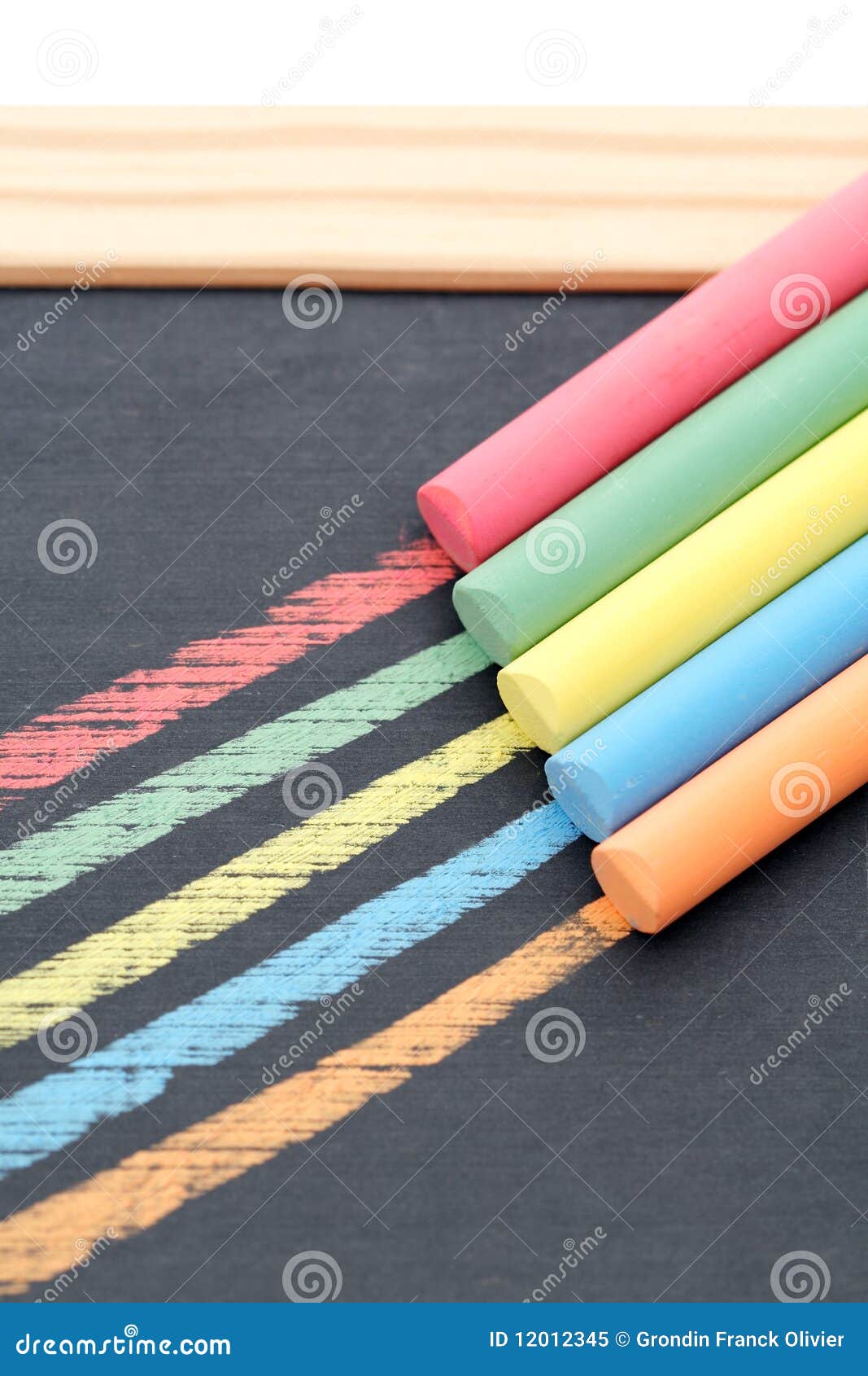 Colored chalks stock image. Image of green, black, school - 12012345