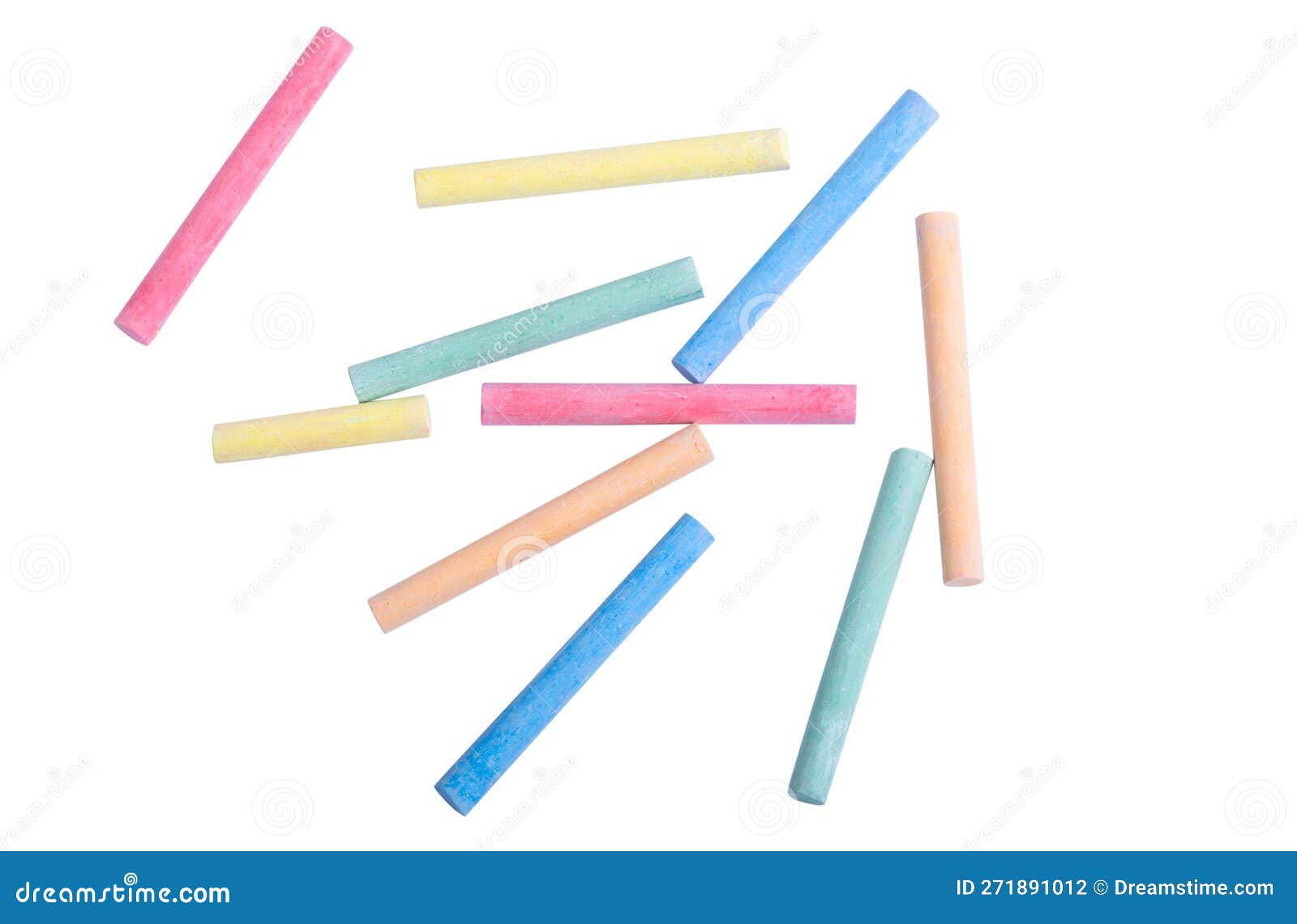 Colored chalks isolated stock photo. Image of pink, chalk - 271891012