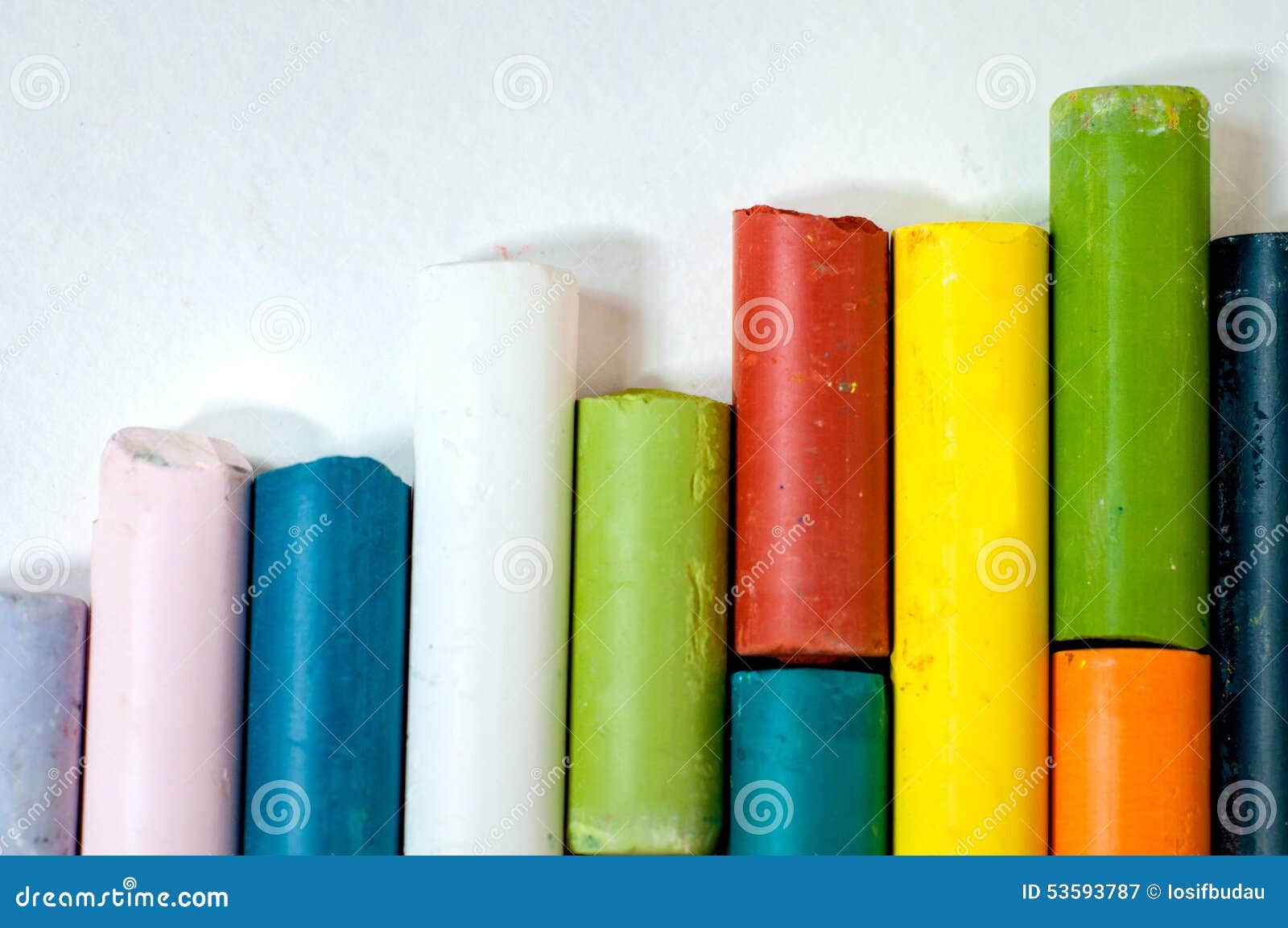 Colored chalks stock image. Image of white, yellow, artistic - 53593787