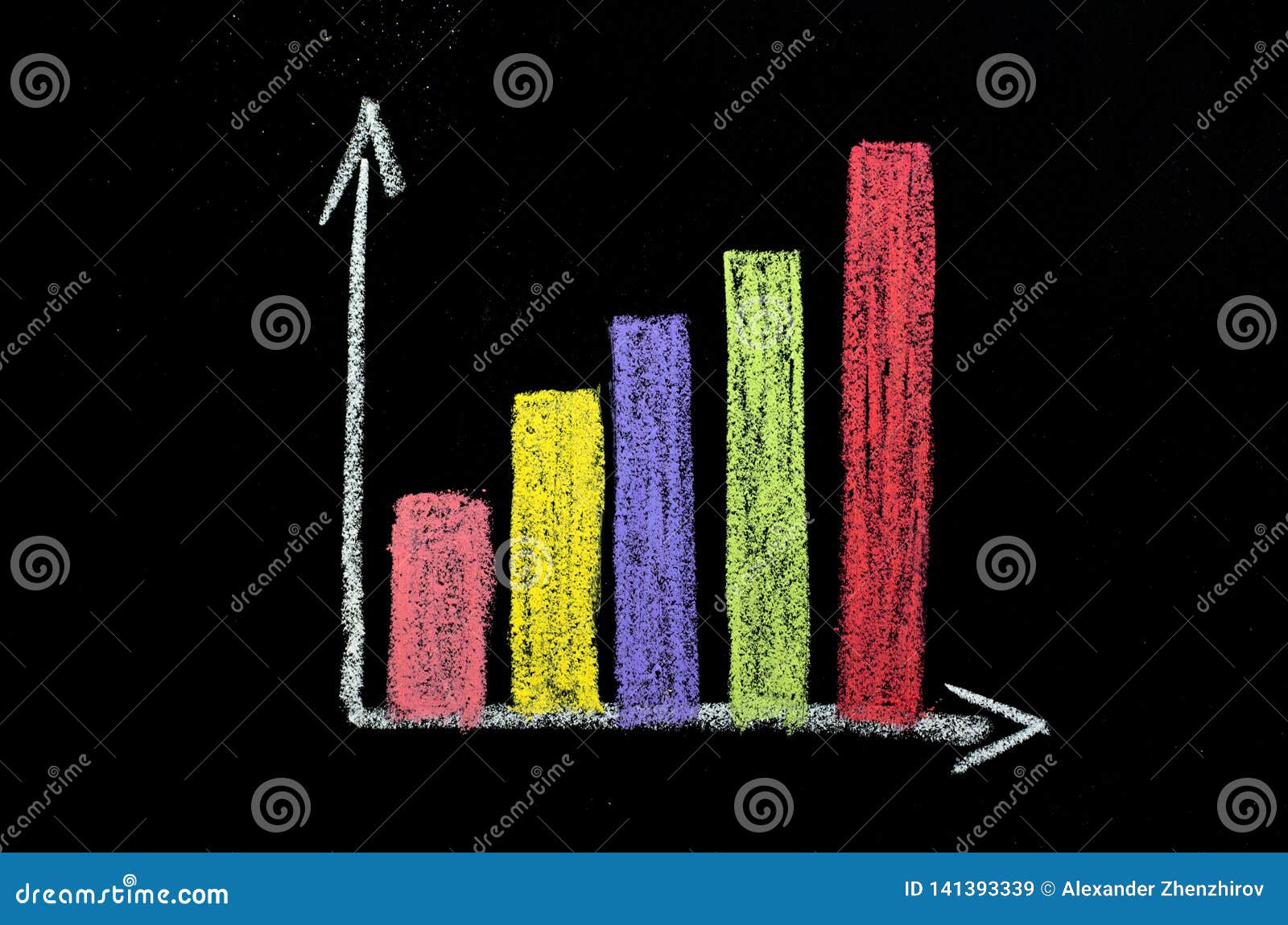 Colored Chart on Chalkboard Stock Image - Image of education, data ...