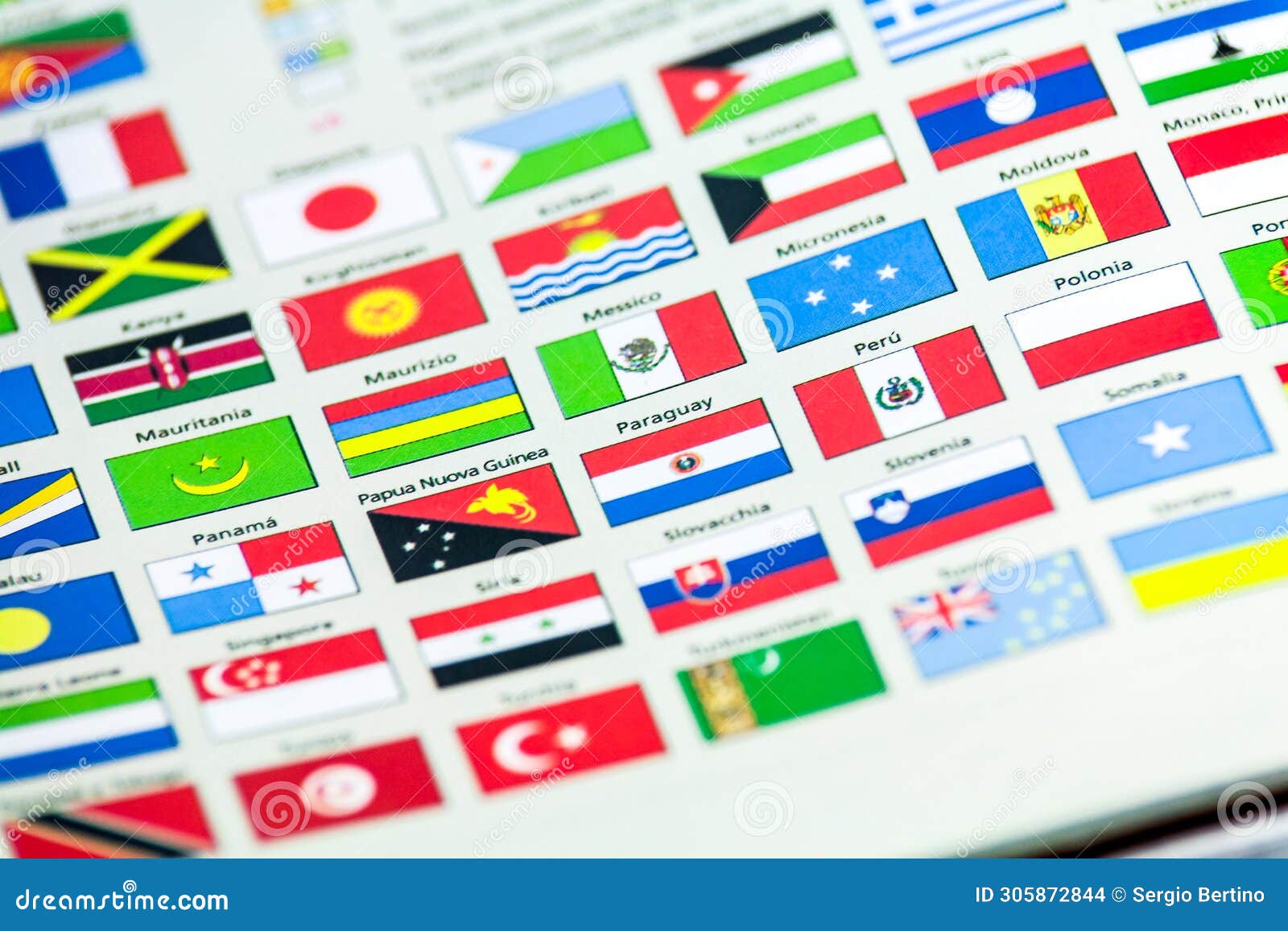 Colored Chart of International National Flags Stock Photo - Image of ...