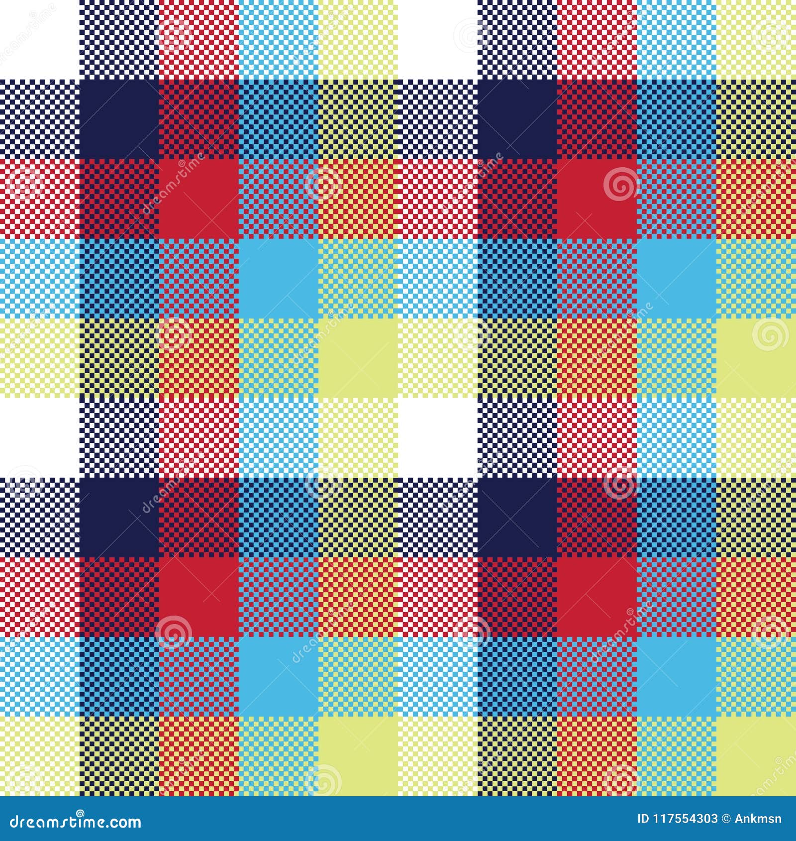 Colored Check Pixel Tablecloth Seamless Pattern Stock Vector ...