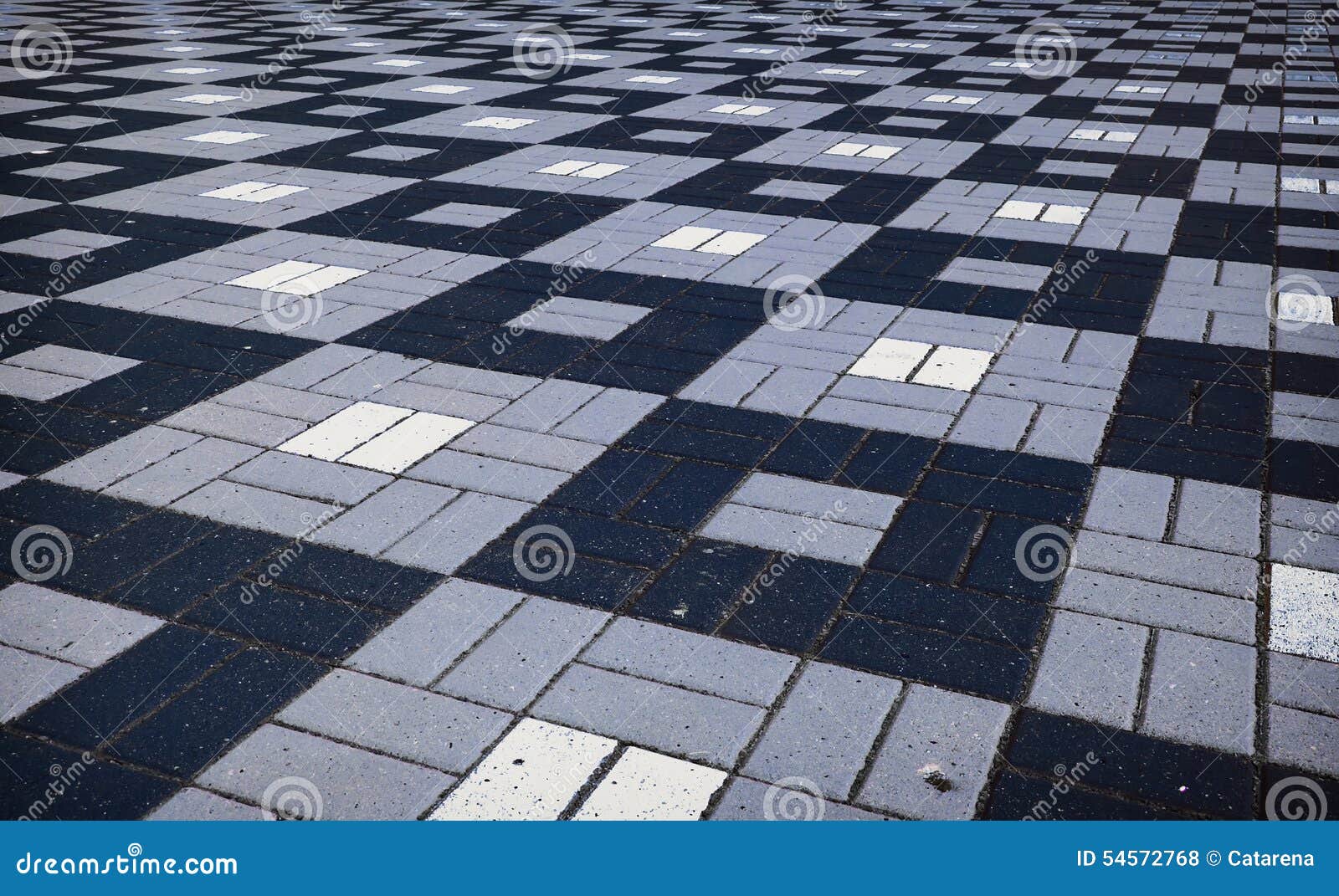 Colored Checkered Tile on the Street Stock Photo - Image of retro ...